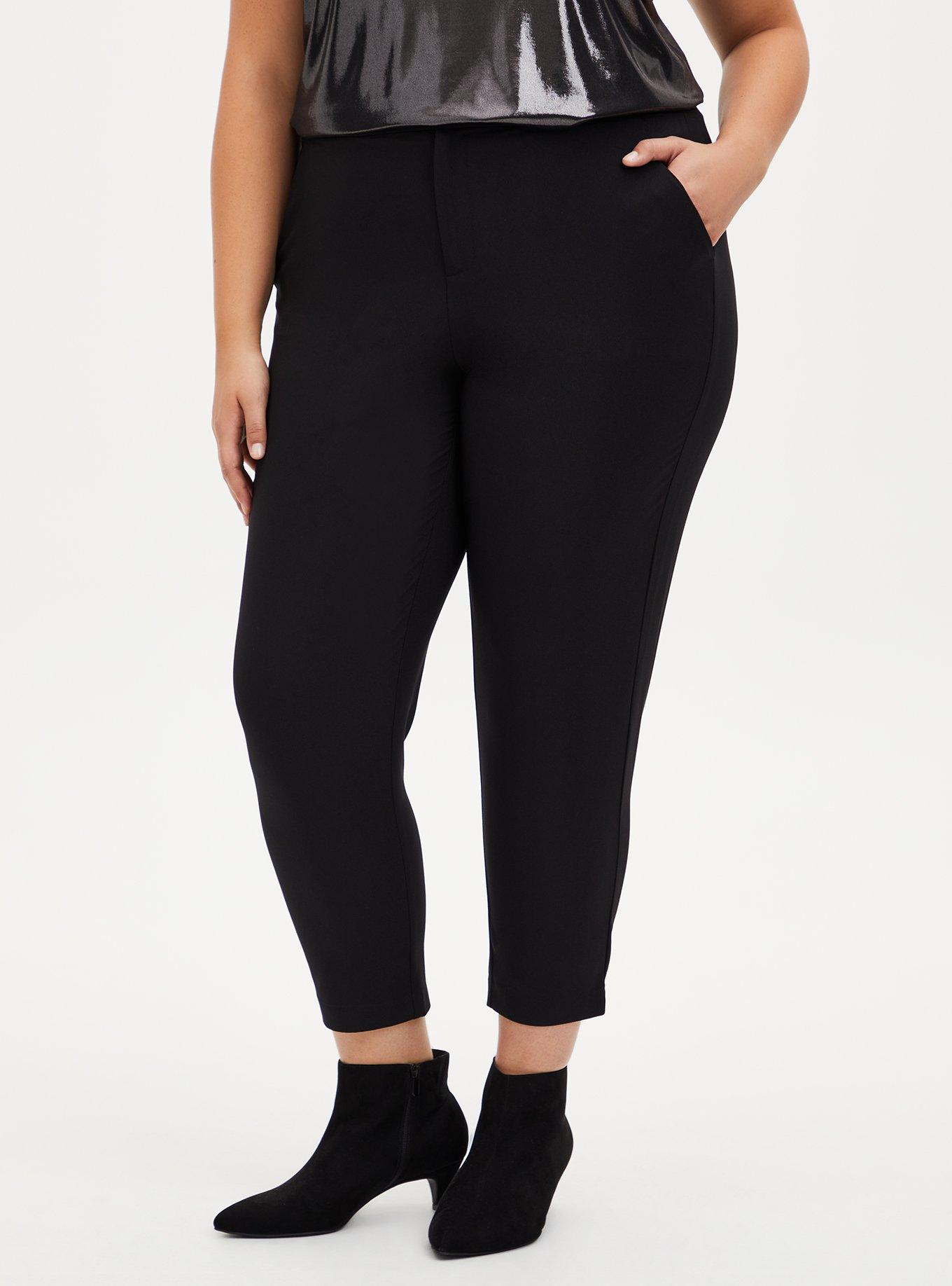 Plus Size - Pull-On Taper Stretch Crepe High-Rise Tie-Front Pant - Torrid