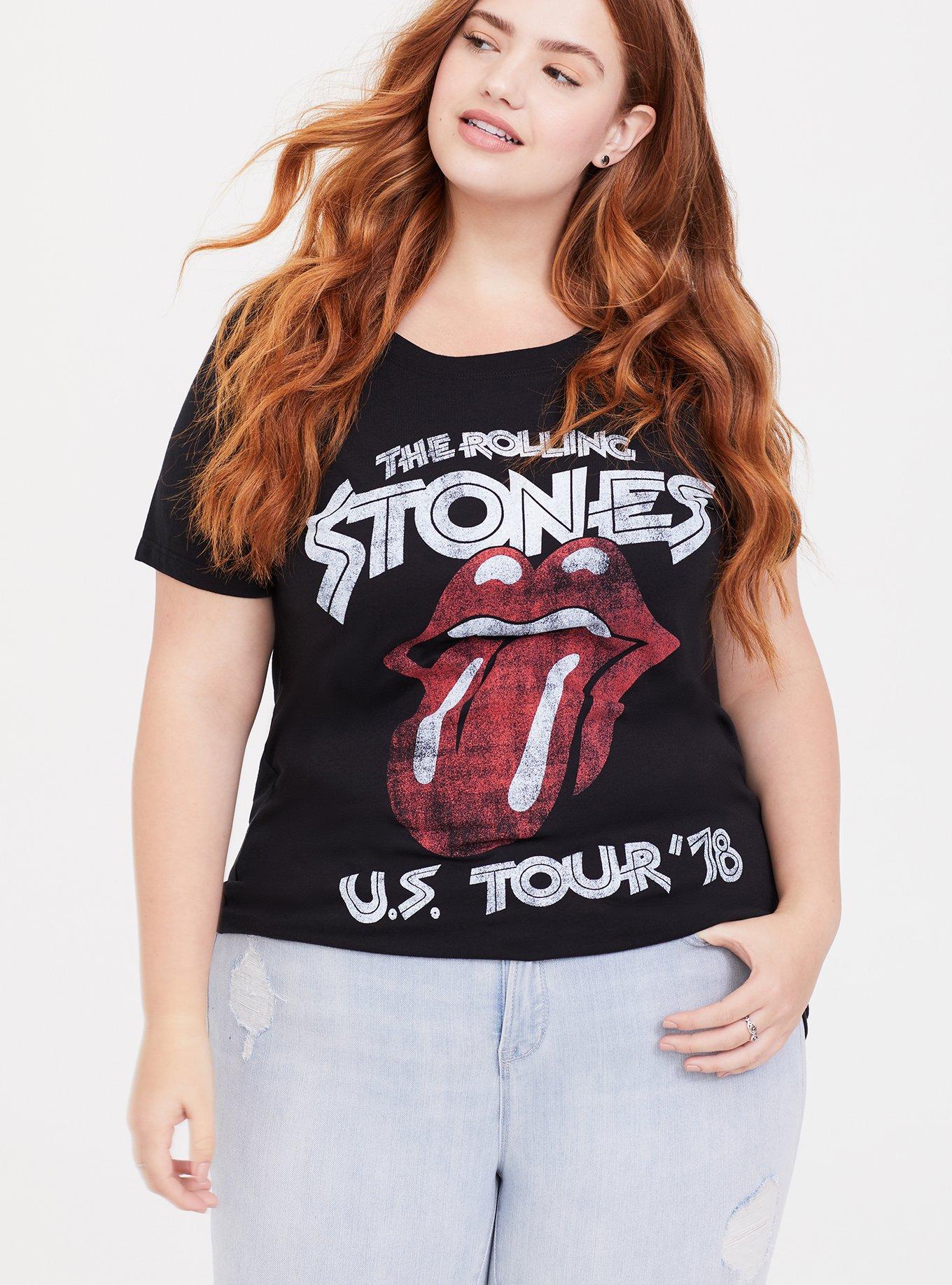 Plus Size - The Rolling Stones Black Slim Fit Crew Tee - Torrid
