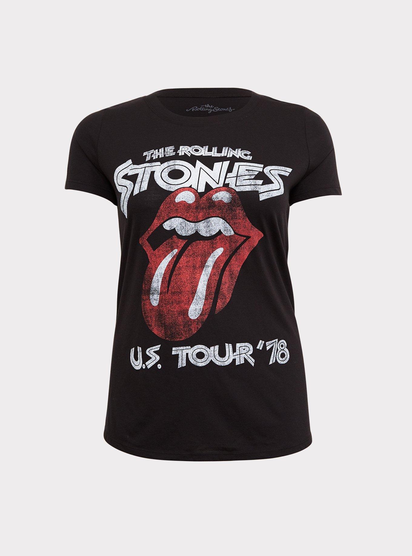 Plus Size - The Rolling Stones Black Slim Fit Crew Tee - Torrid