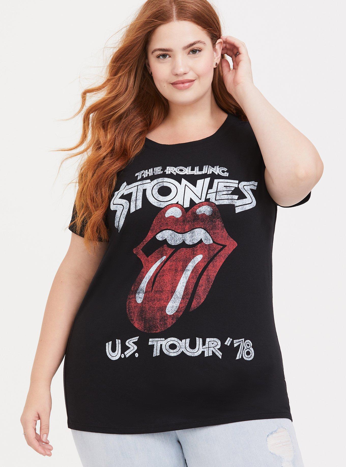 Plus Size - The Rolling Stones Black Slim Fit Crew Tee - Torrid