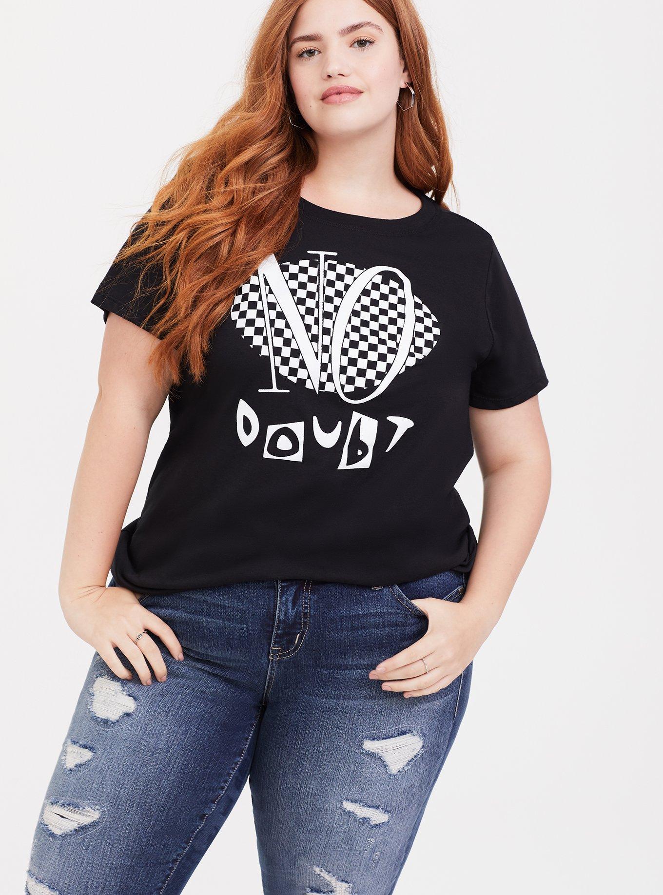 Plus Size - No Doubt Black Slim Fit Crew Tee - Torrid
