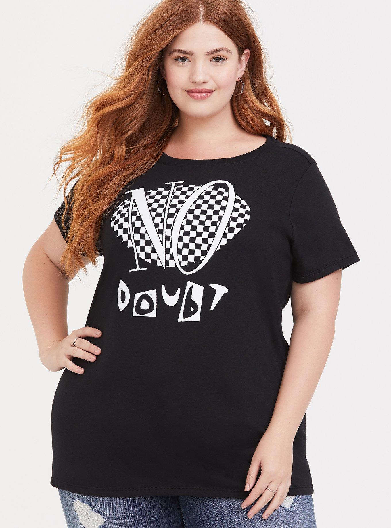 Plus Size - No Doubt Black Slim Fit Crew Tee - Torrid