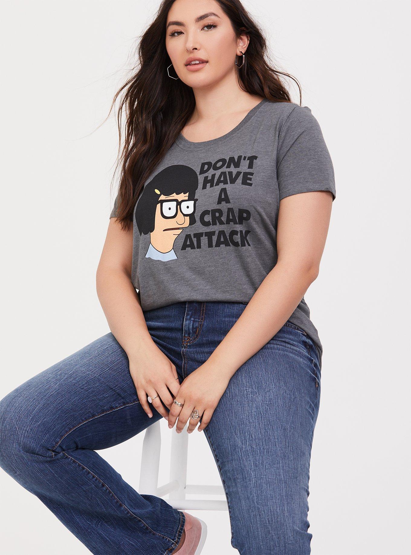 Plus Size - Bob's Burgers Crap Attack Grey Slim Fit Crew Tee - Torrid