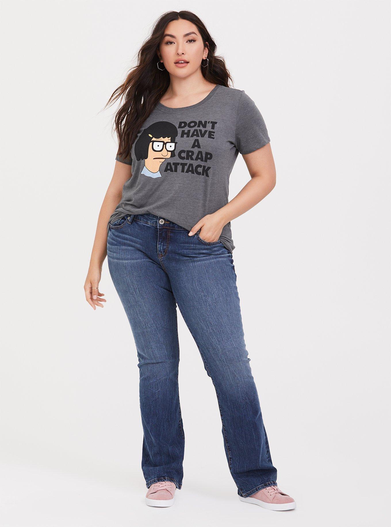 Plus Size - Bob's Burgers Crap Attack Grey Slim Fit Crew Tee - Torrid
