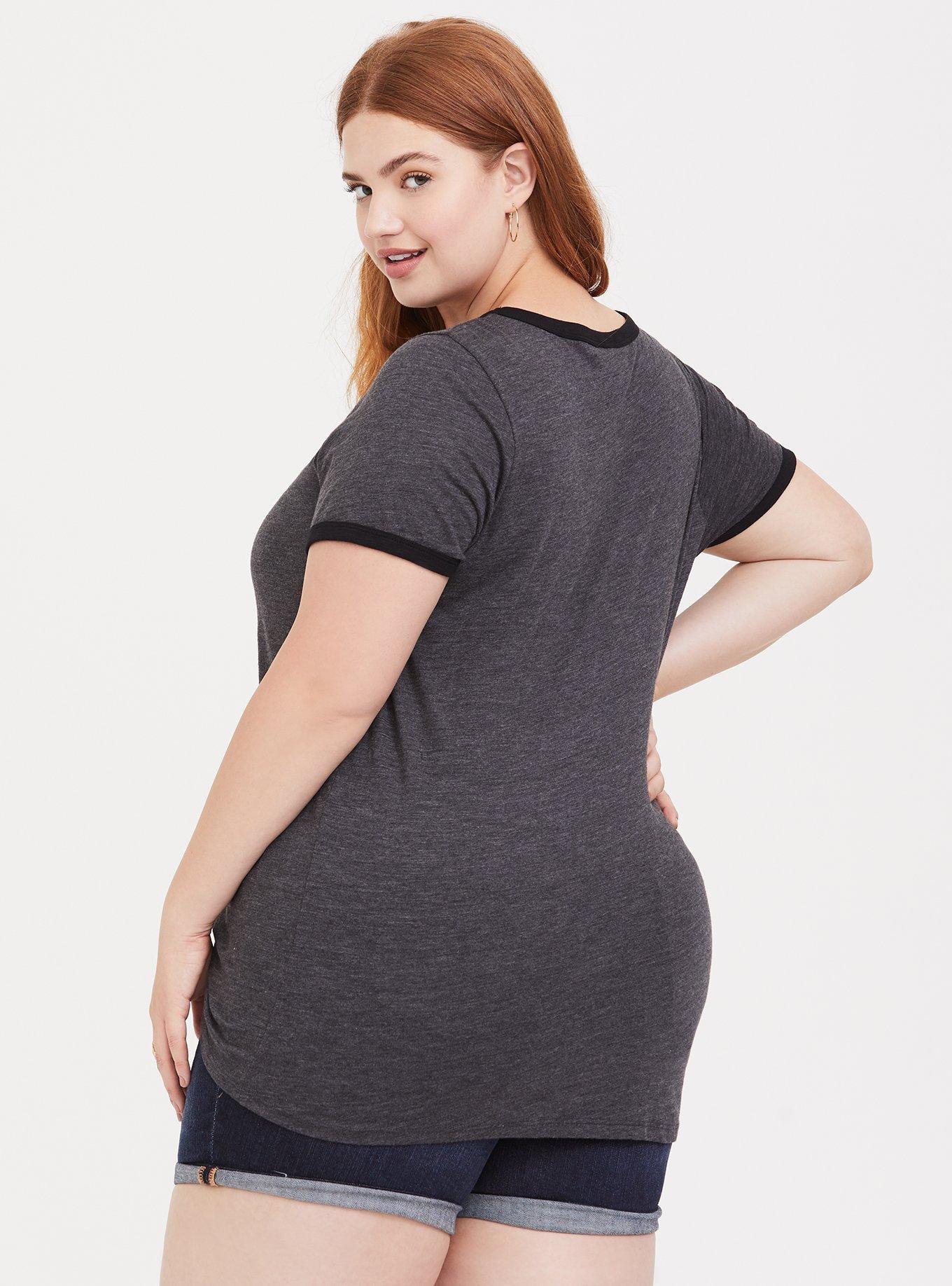 Plus Size - Star Wars Dark Grey Classic Fit Ringer Tee - Torrid