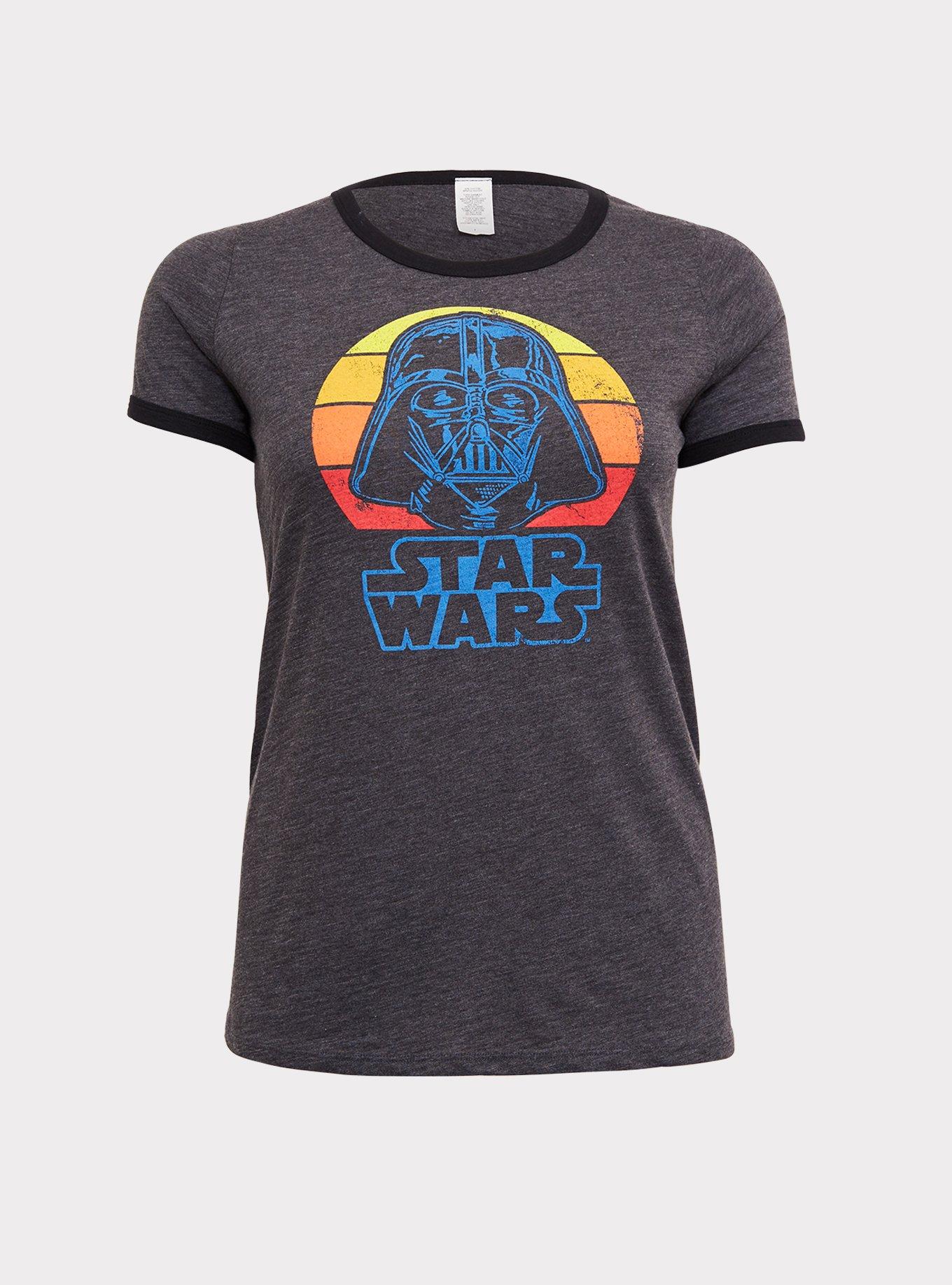 Plus Size - Star Wars Dark Grey Classic Fit Ringer Tee - Torrid