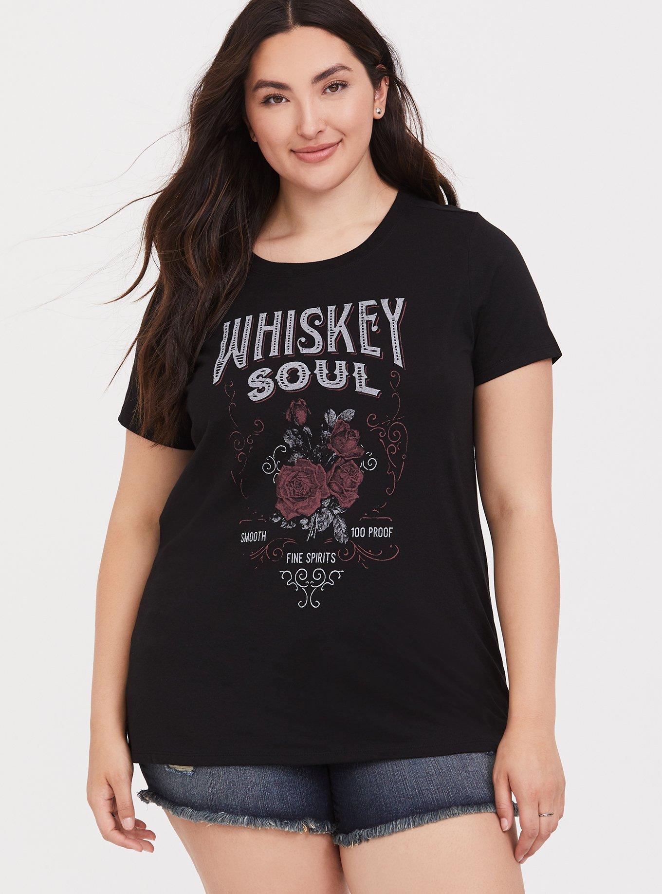 Plus Size - Whiskey Soul Black Slim Fit Crew Tee - Torrid