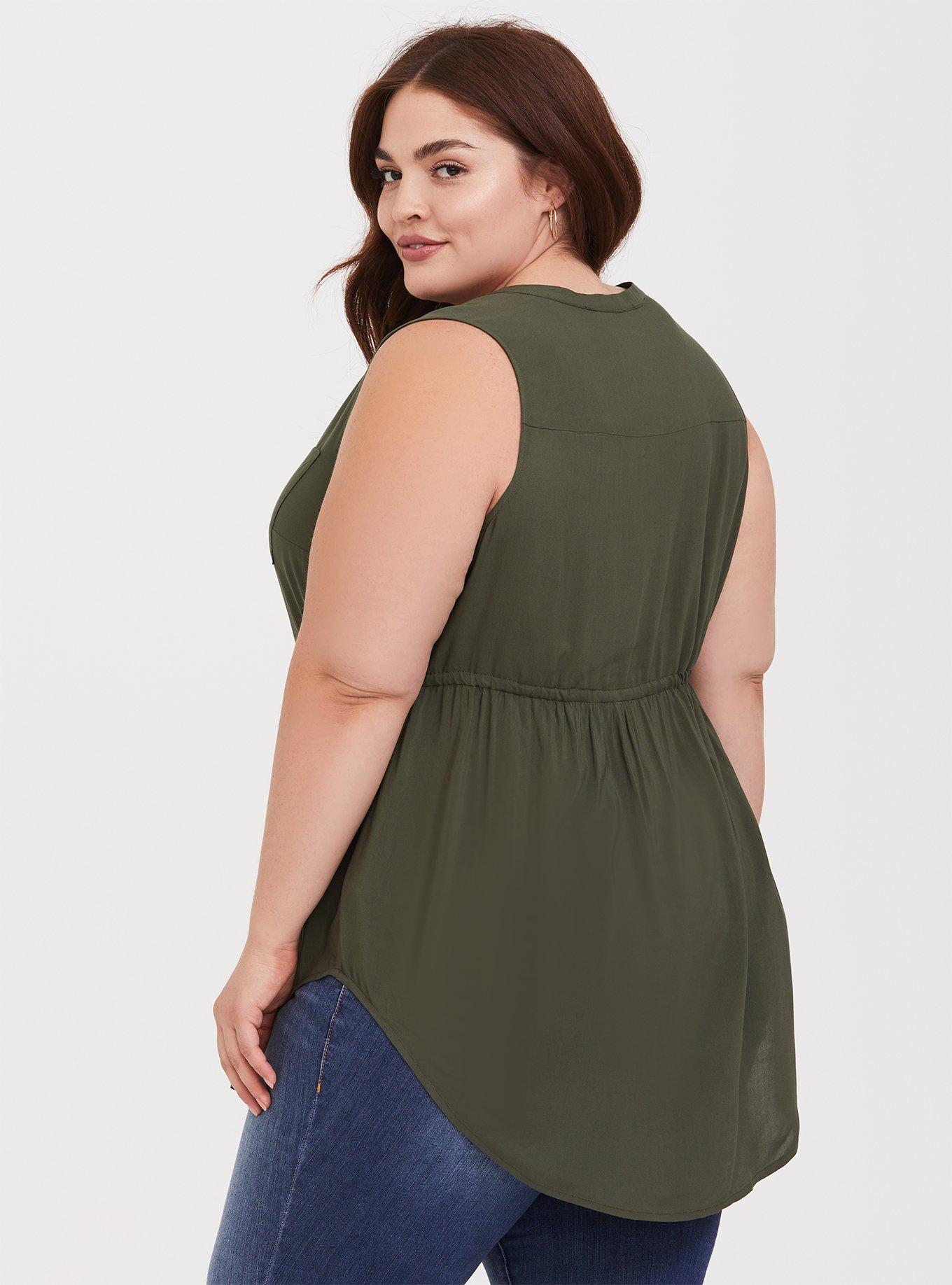 Plus Size - Emma Babydoll Challis Tunic Top - Torrid