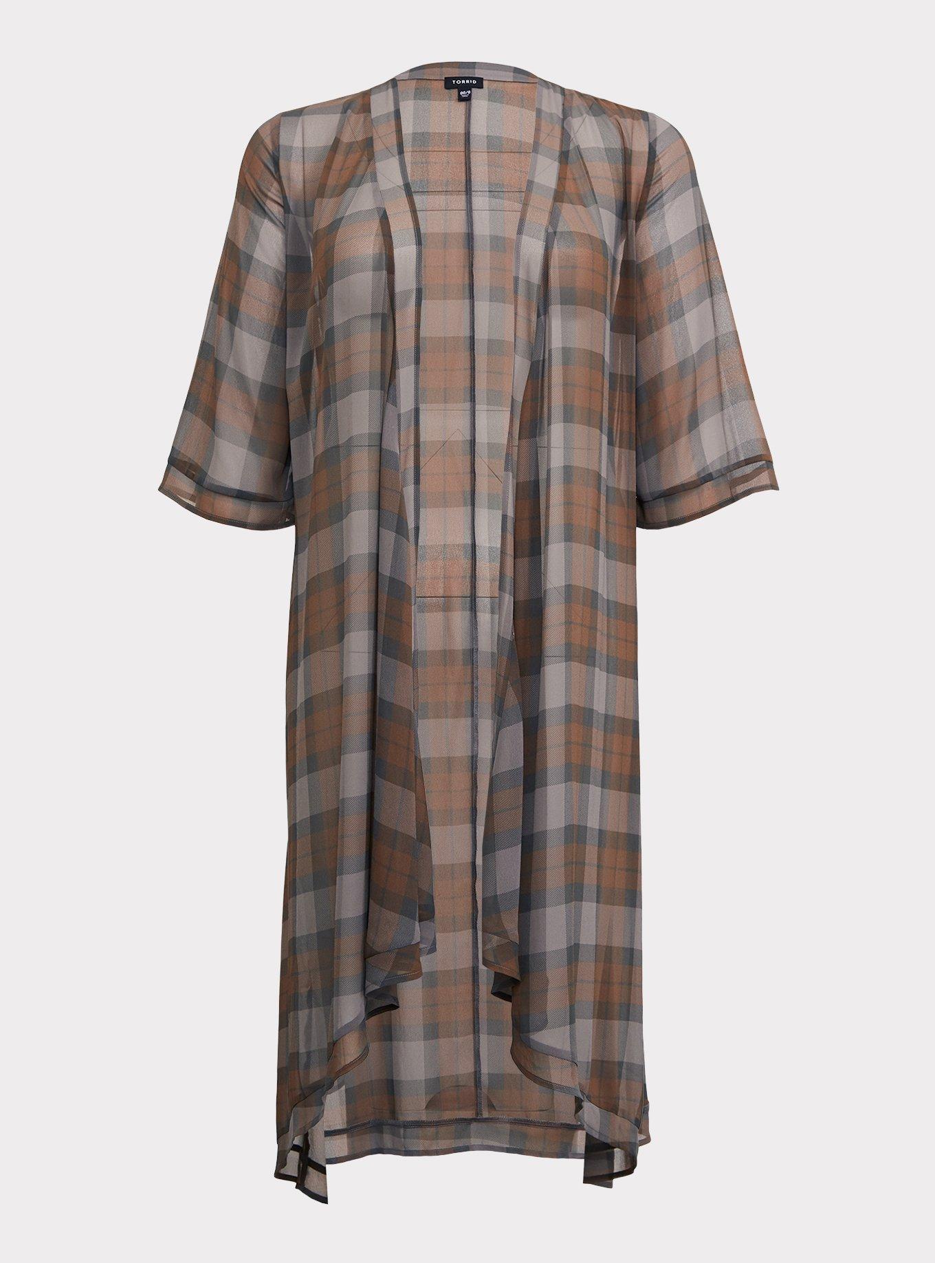 Plus Size - Outlander Tartan Plaid Chiffon Hi-Lo Kimono - Torrid