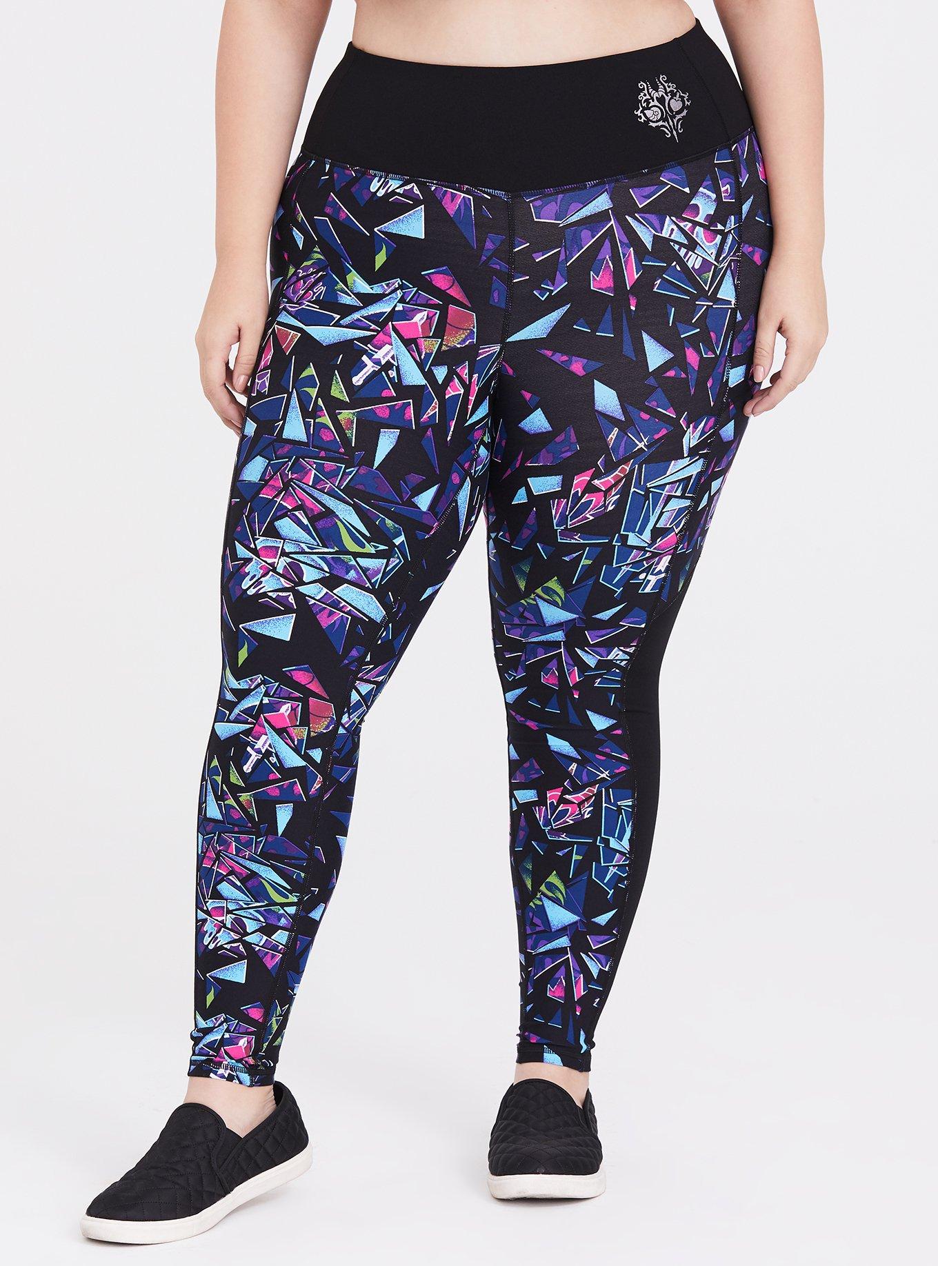 Plus Size - Disney Villains Shattered Print Black Active Legging with Pockets - Torrid