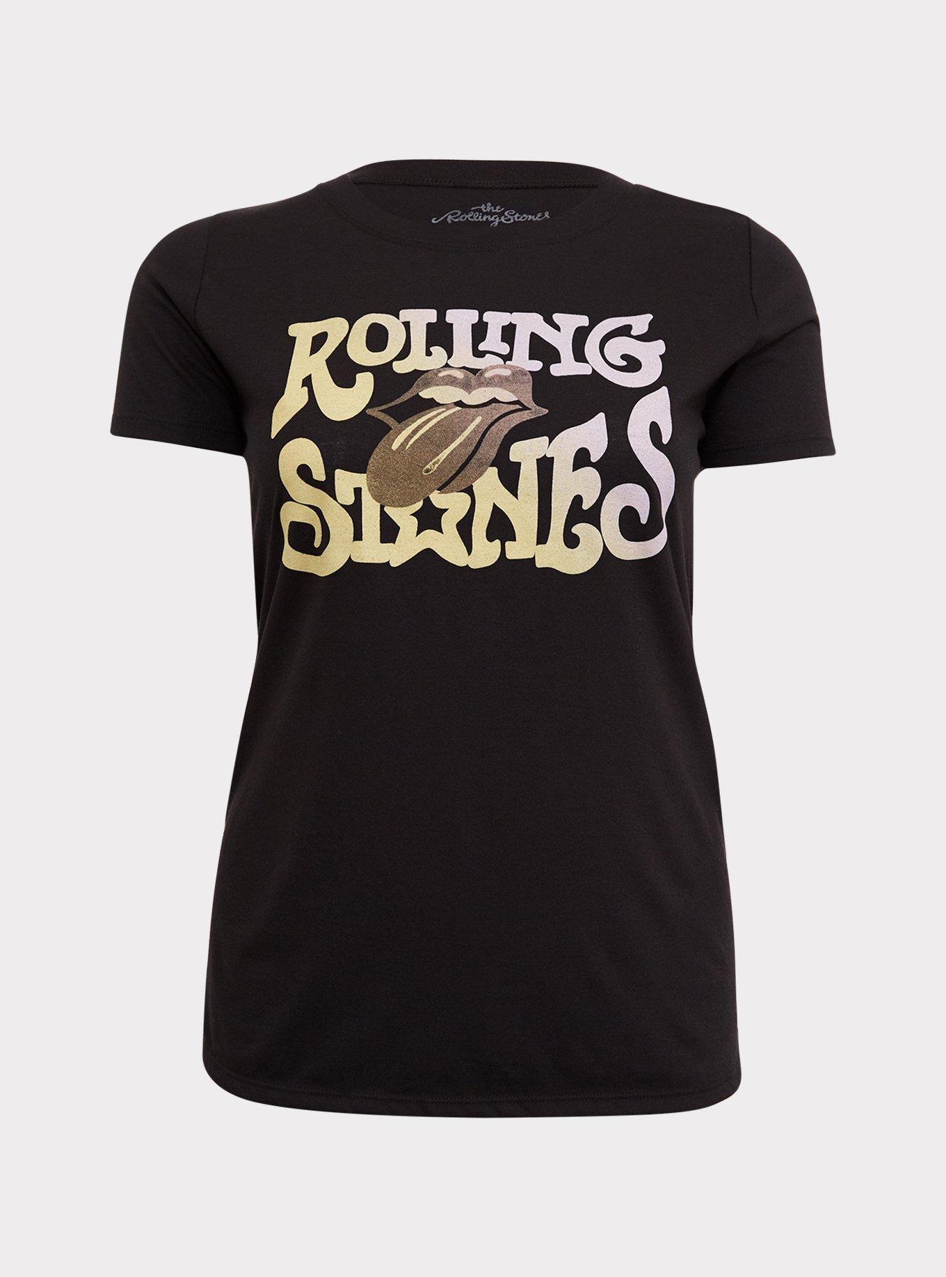Plus Size - Rolling Stones Black Crew Tee - Torrid
