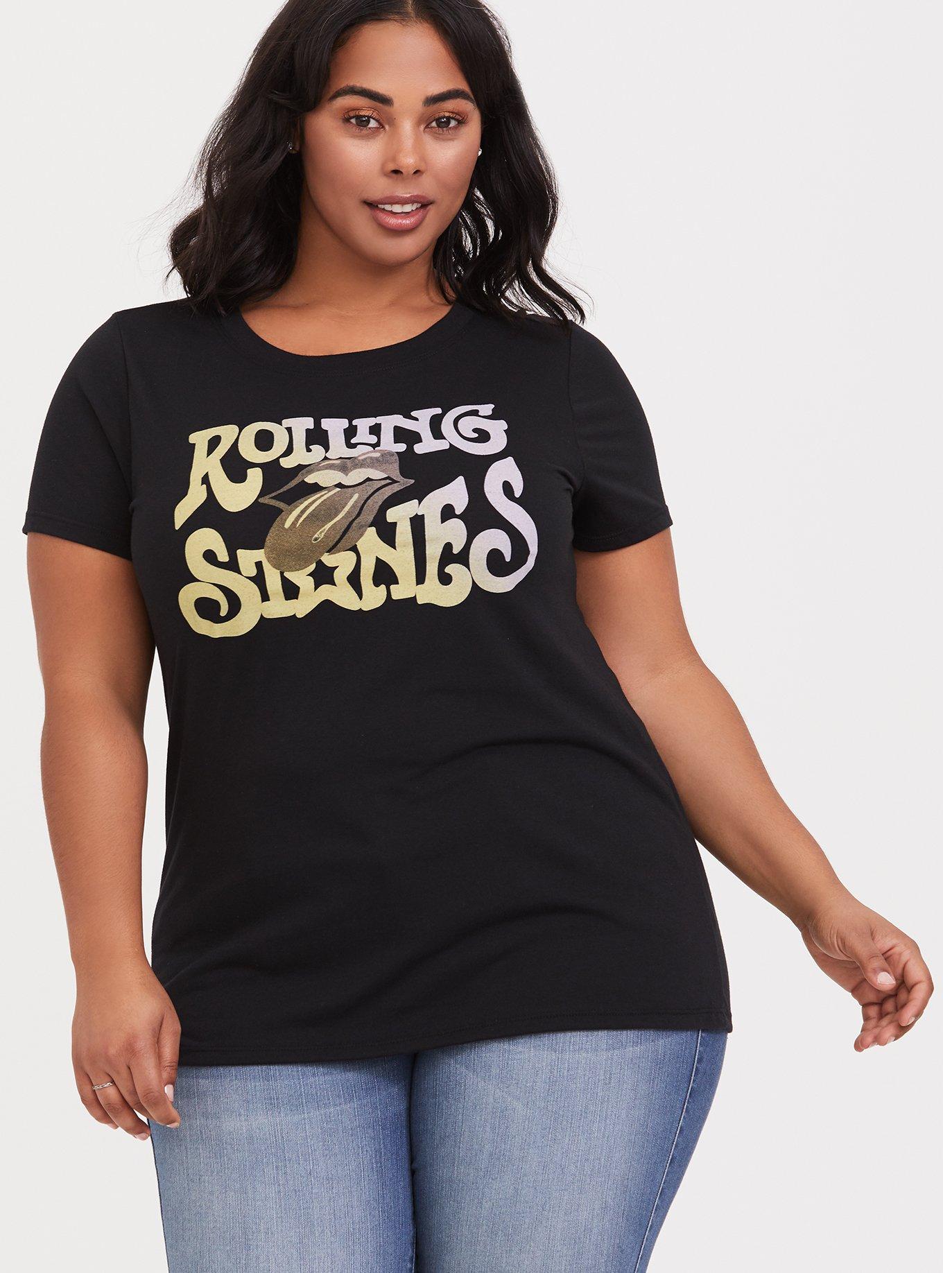 Plus Size - Rolling Stones Black Crew Tee - Torrid