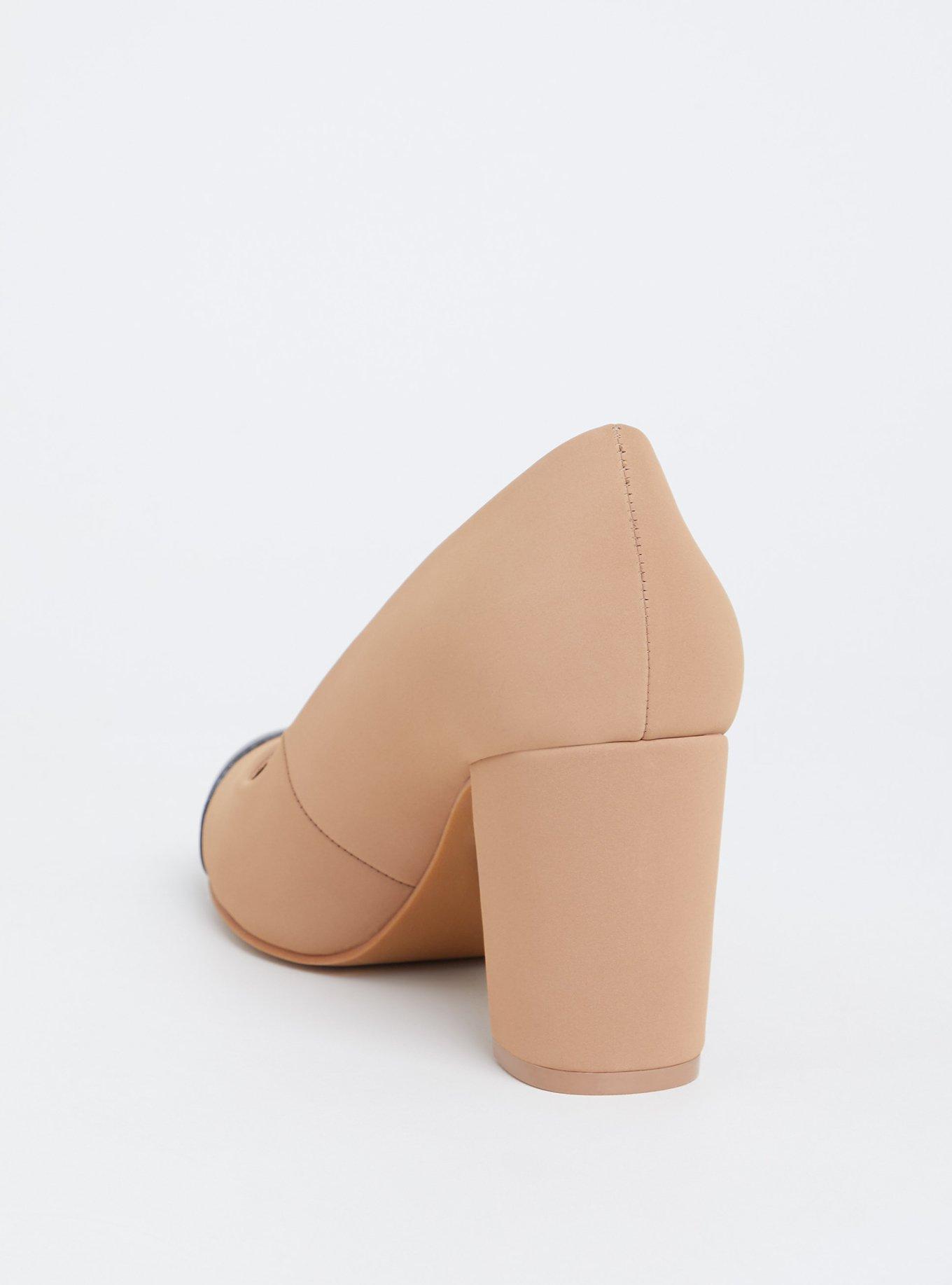 Plus Size - Beige & Black Two-Tone Faux Leather Pump (WW) - Torrid