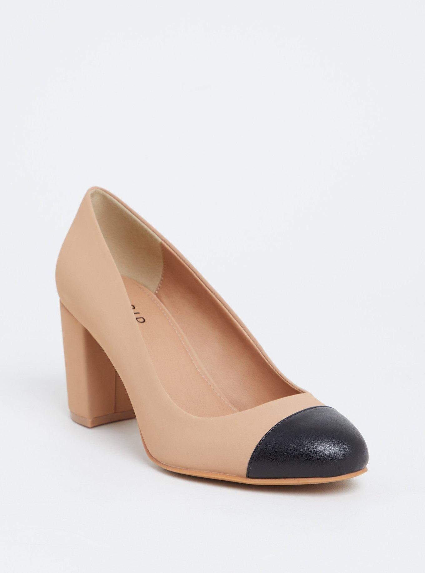 Plus Size - Beige & Black Two-Tone Faux Leather Pump (WW) - Torrid