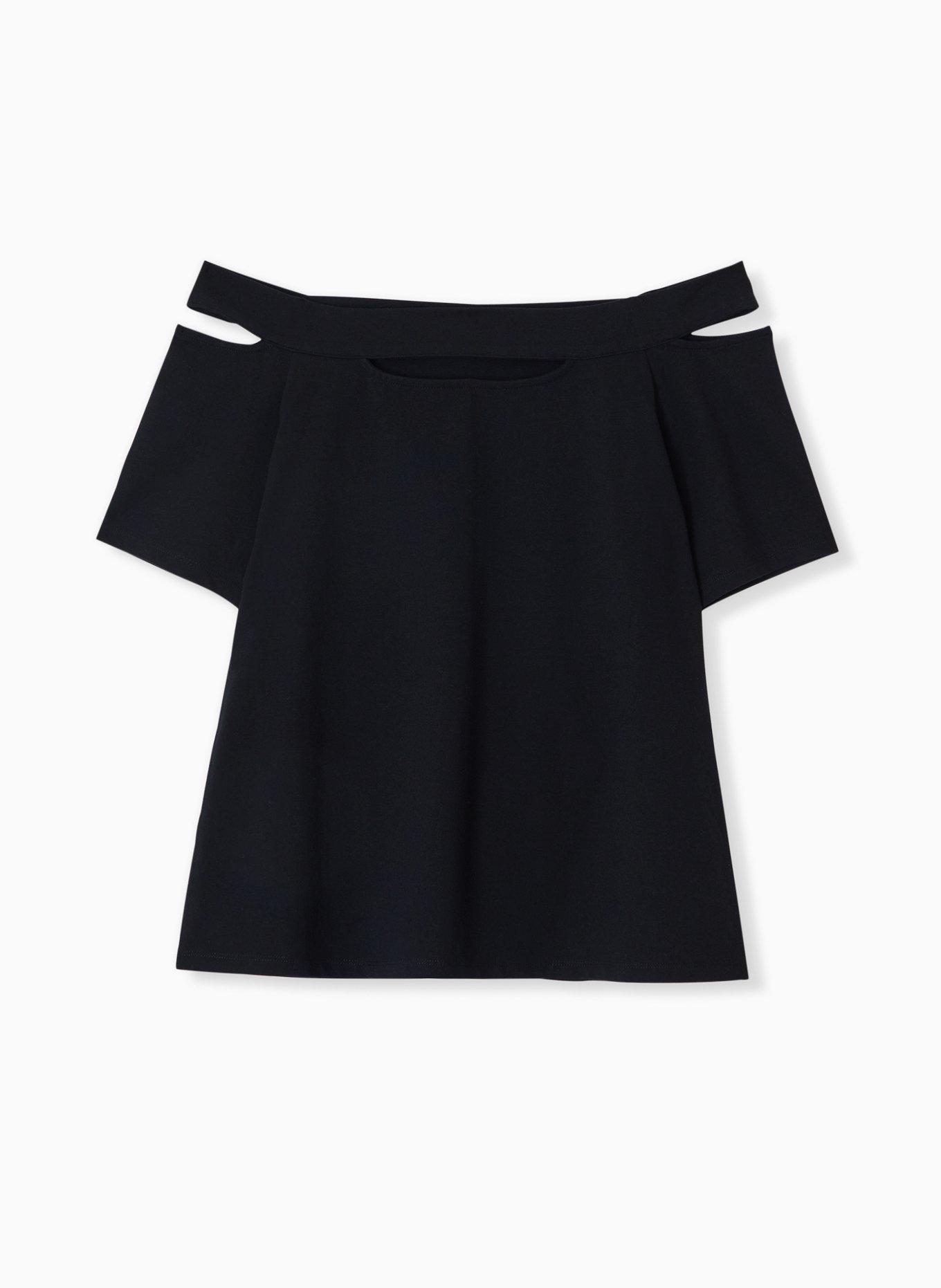 Plus Size - Black Cutout Off Shoulder Foxy Tee - Torrid