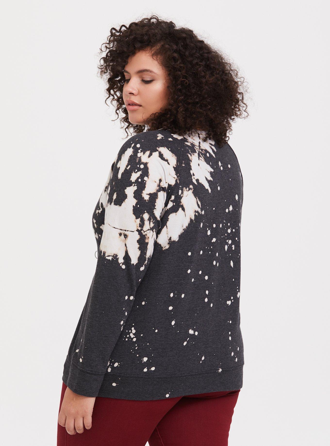 Plus Size - Black Acid Splatter Pullover Sweatshirt - Torrid
