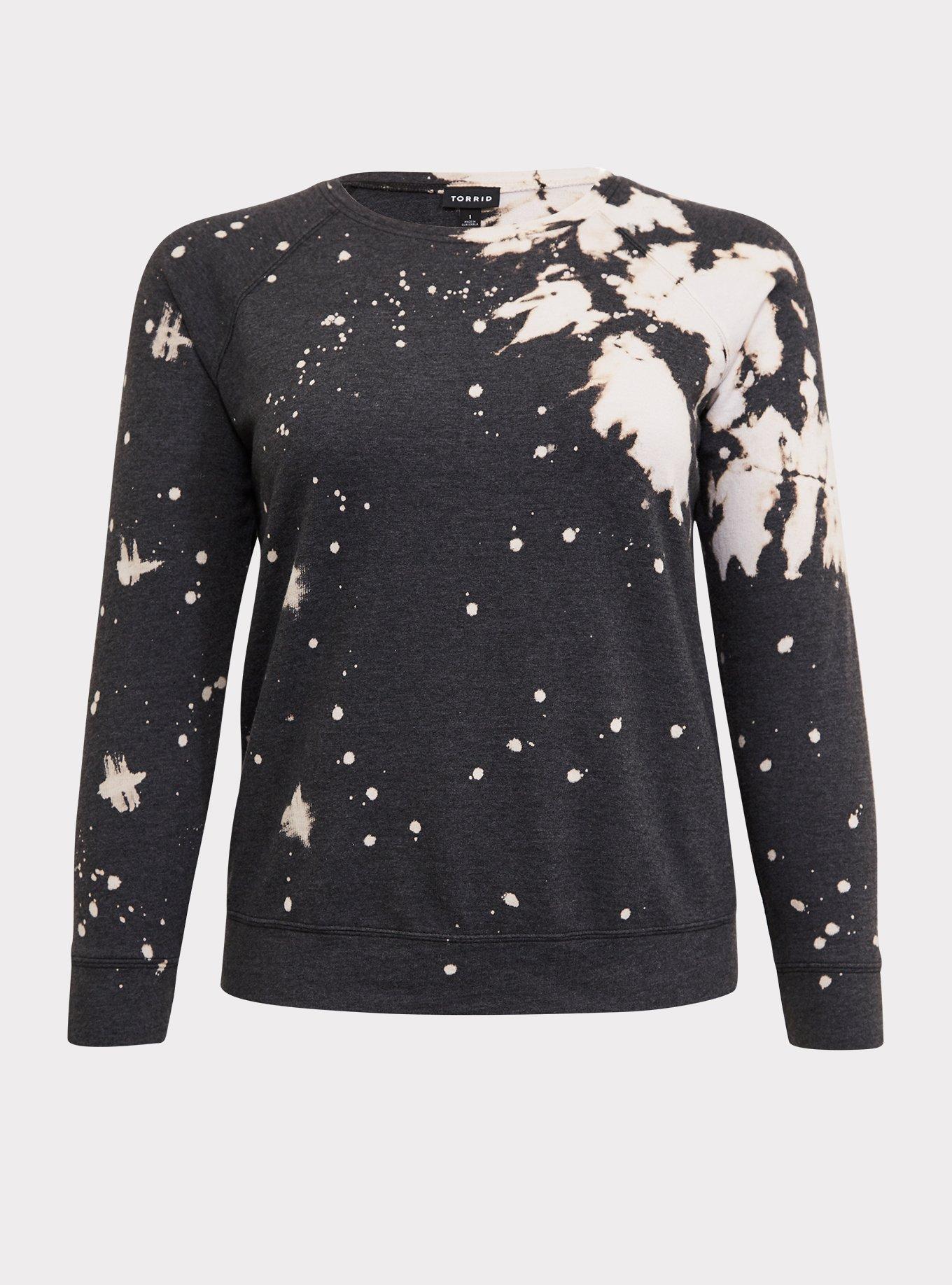 Plus Size - Black Acid Splatter Pullover Sweatshirt - Torrid