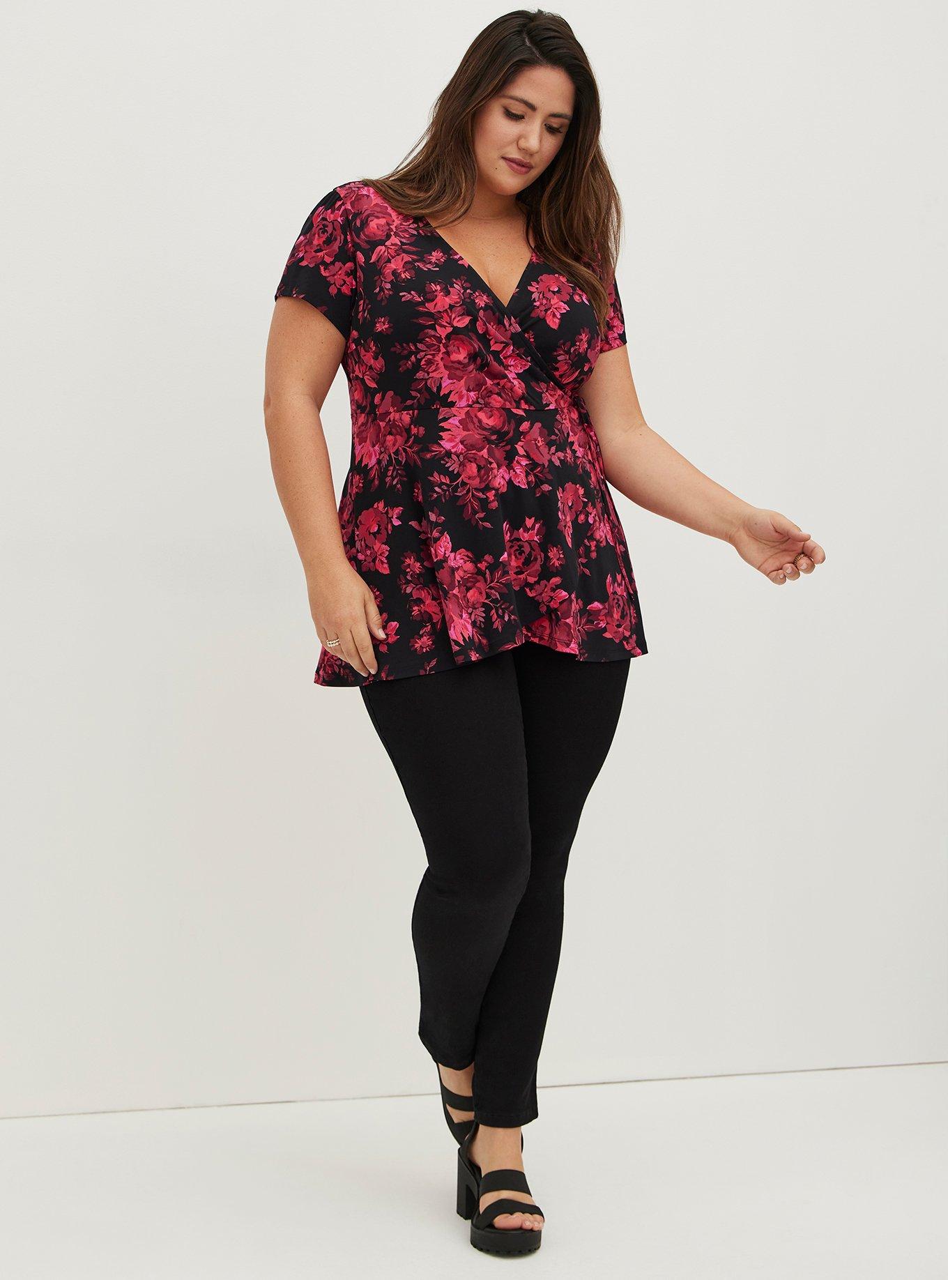Plus Size - Studio Knit Surplice Wrap Top - Torrid