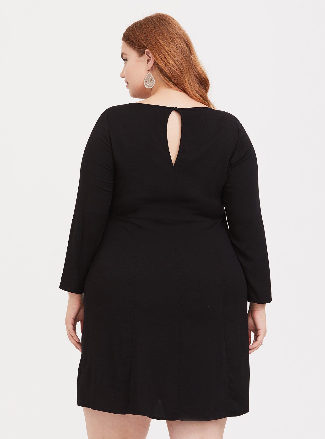 Plus Size - Black Challis Shift Dress - Torrid