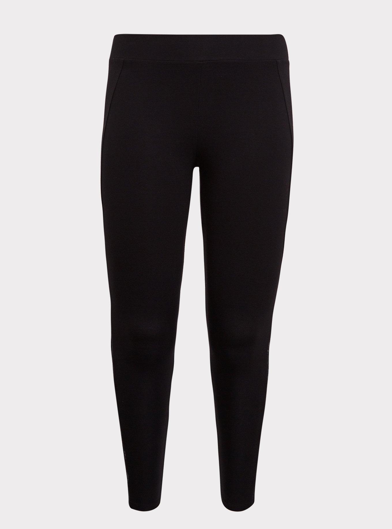 Plus Size - Premium Legging - Ladder Lace Insert Black - Torrid