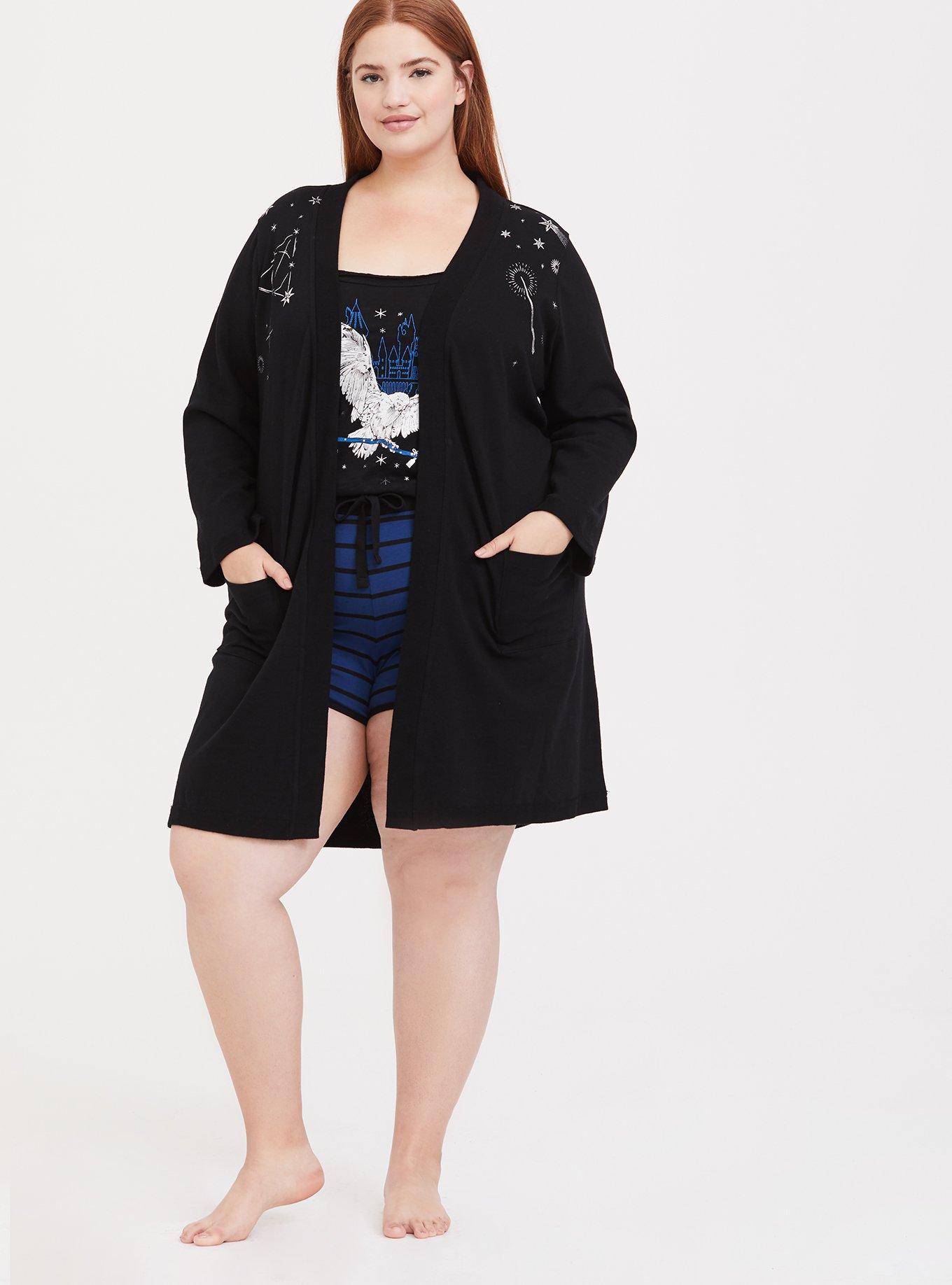 Plus Size - Harry Potter Black Sleep Robe - Torrid