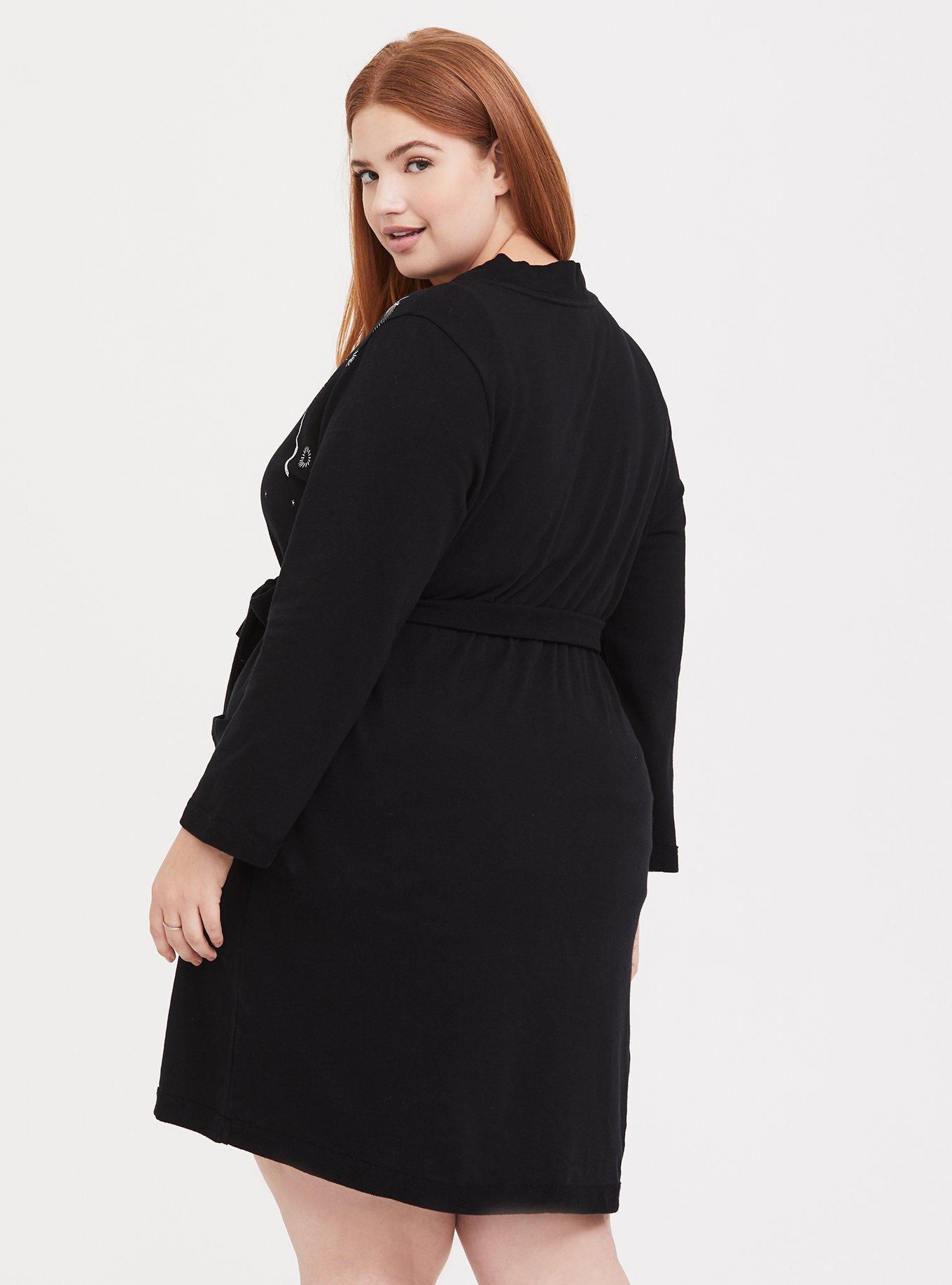 Plus Size - Harry Potter Black Sleep Robe - Torrid