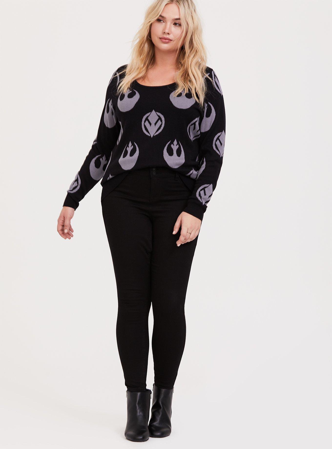 Plus Size - Her Universe Star Wars Episode 9 Rebel Jedi Intarsia Black ...