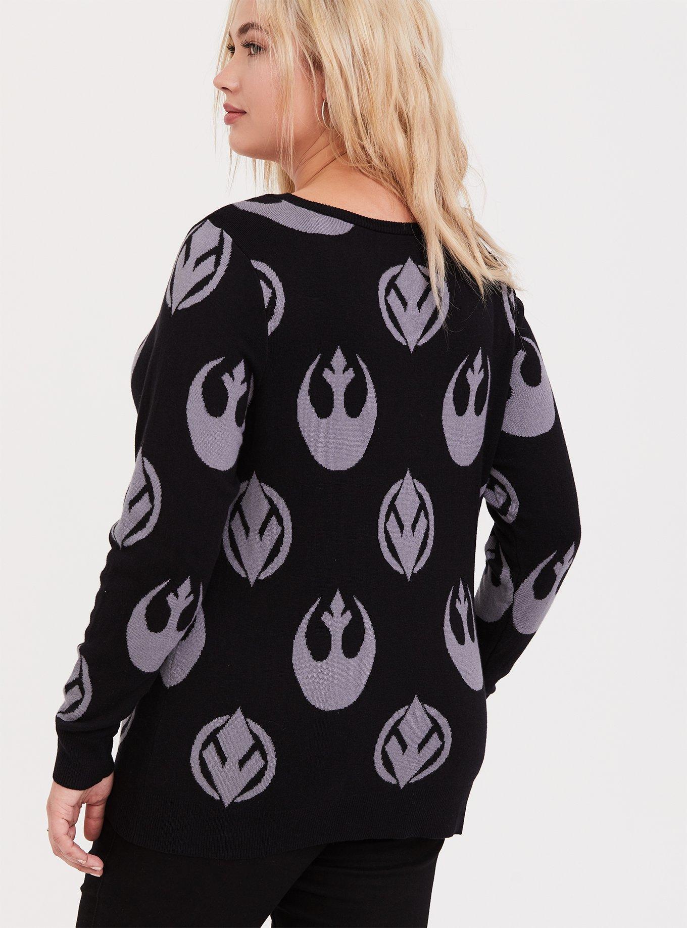 Plus Size - Her Universe Star Wars Episode 9 Rebel Jedi Intarsia Black ...