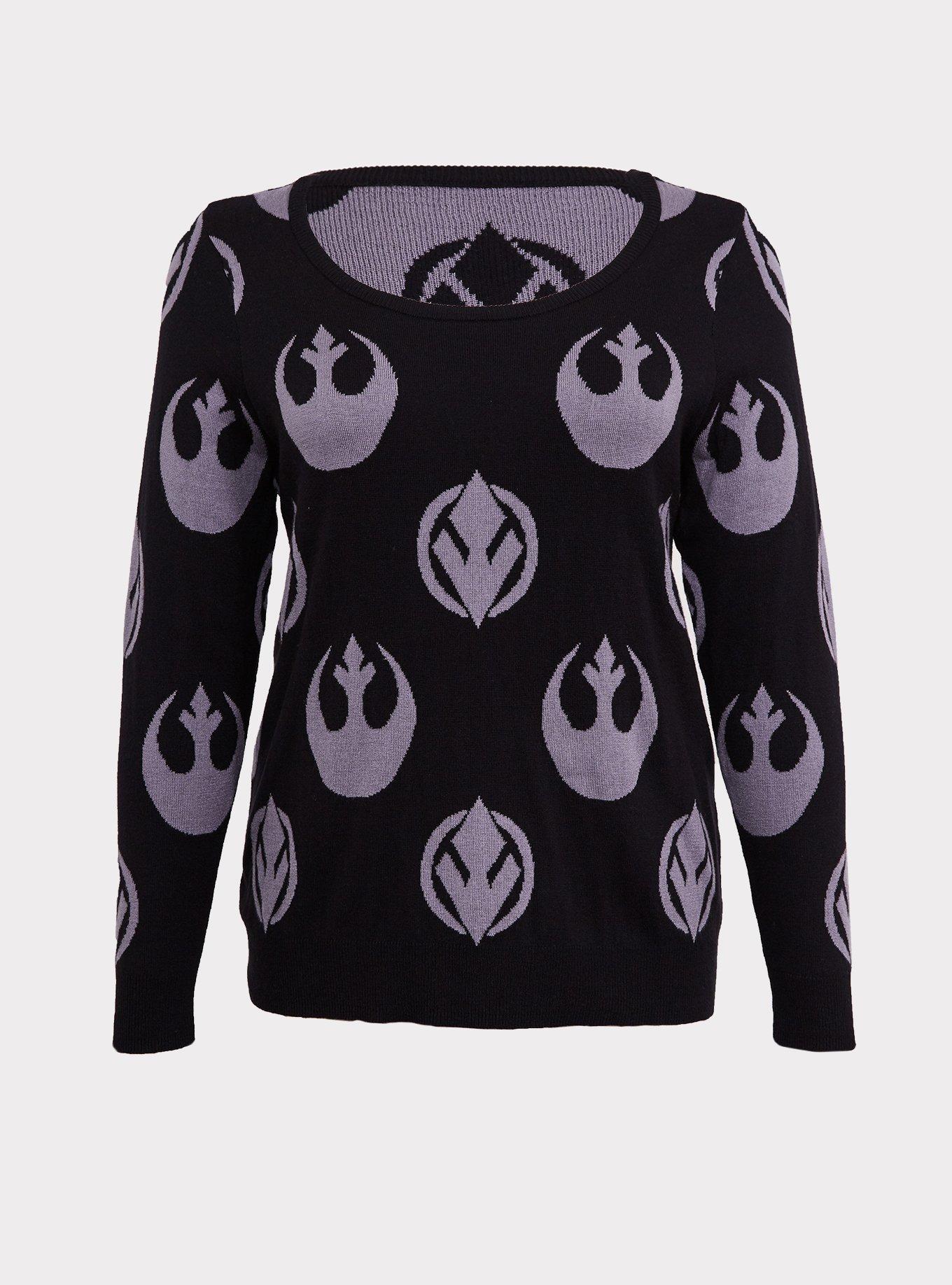 Plus Size - Her Universe Star Wars Episode 9 Rebel Jedi Intarsia Black ...