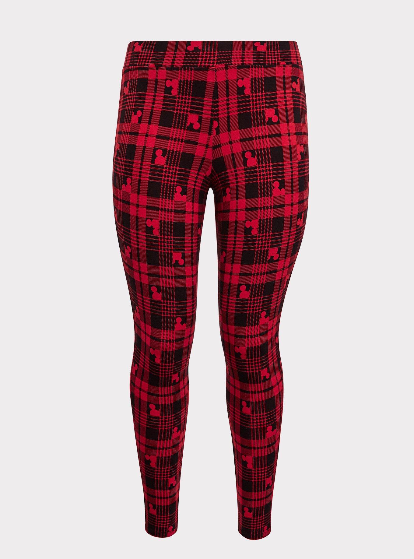 Plus Size - Disney Mickey Mouse Plaid Red Legging - Torrid