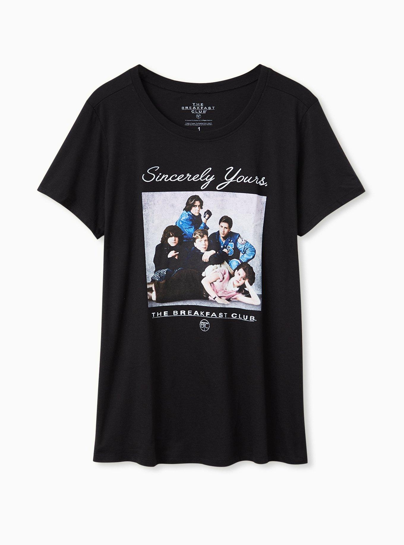 Plus Size - The Breakfast Club Black Slim Fit Crew Tee - Torrid