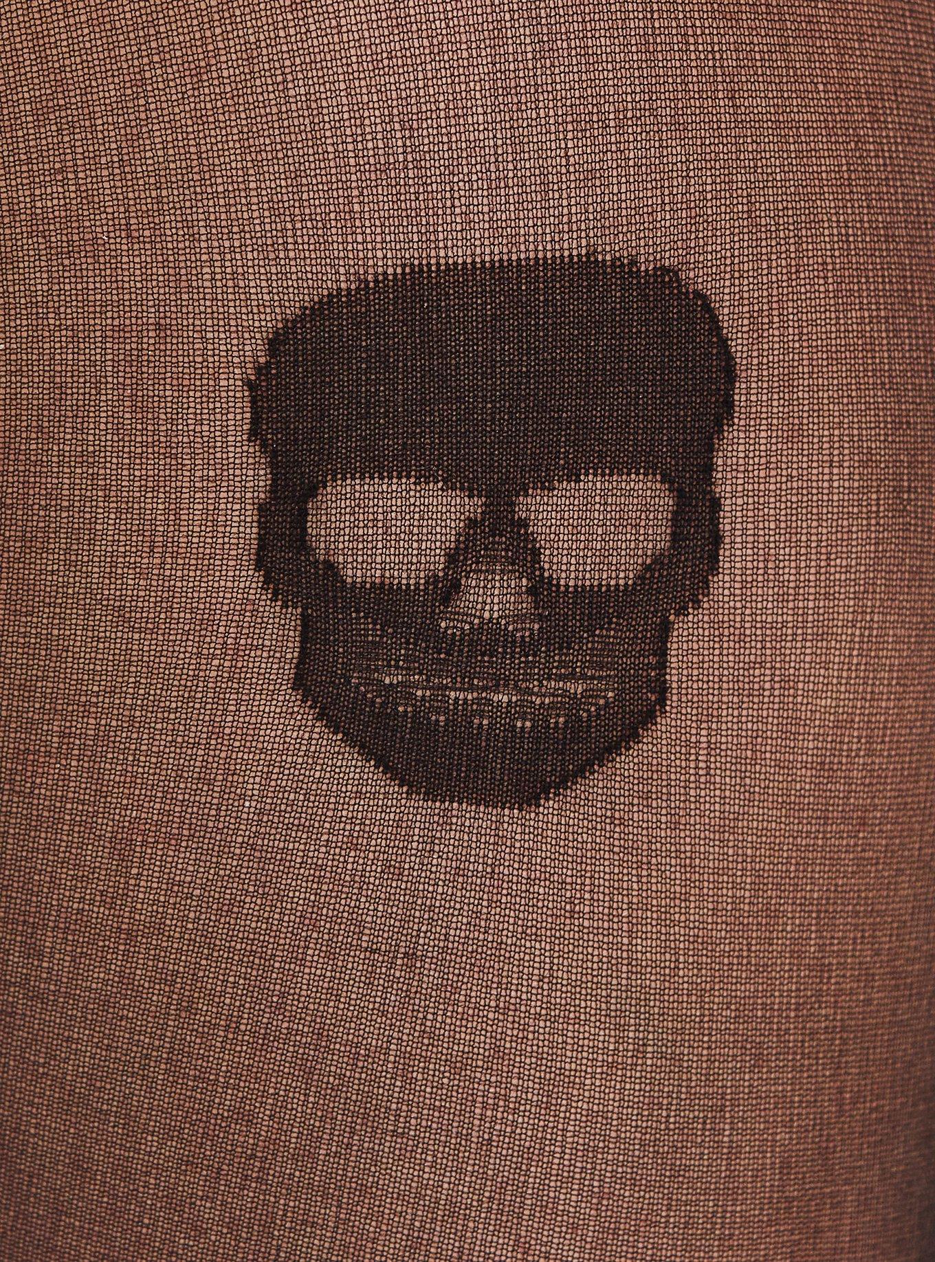 Plus Size - Black Allover Skull Tights - Torrid