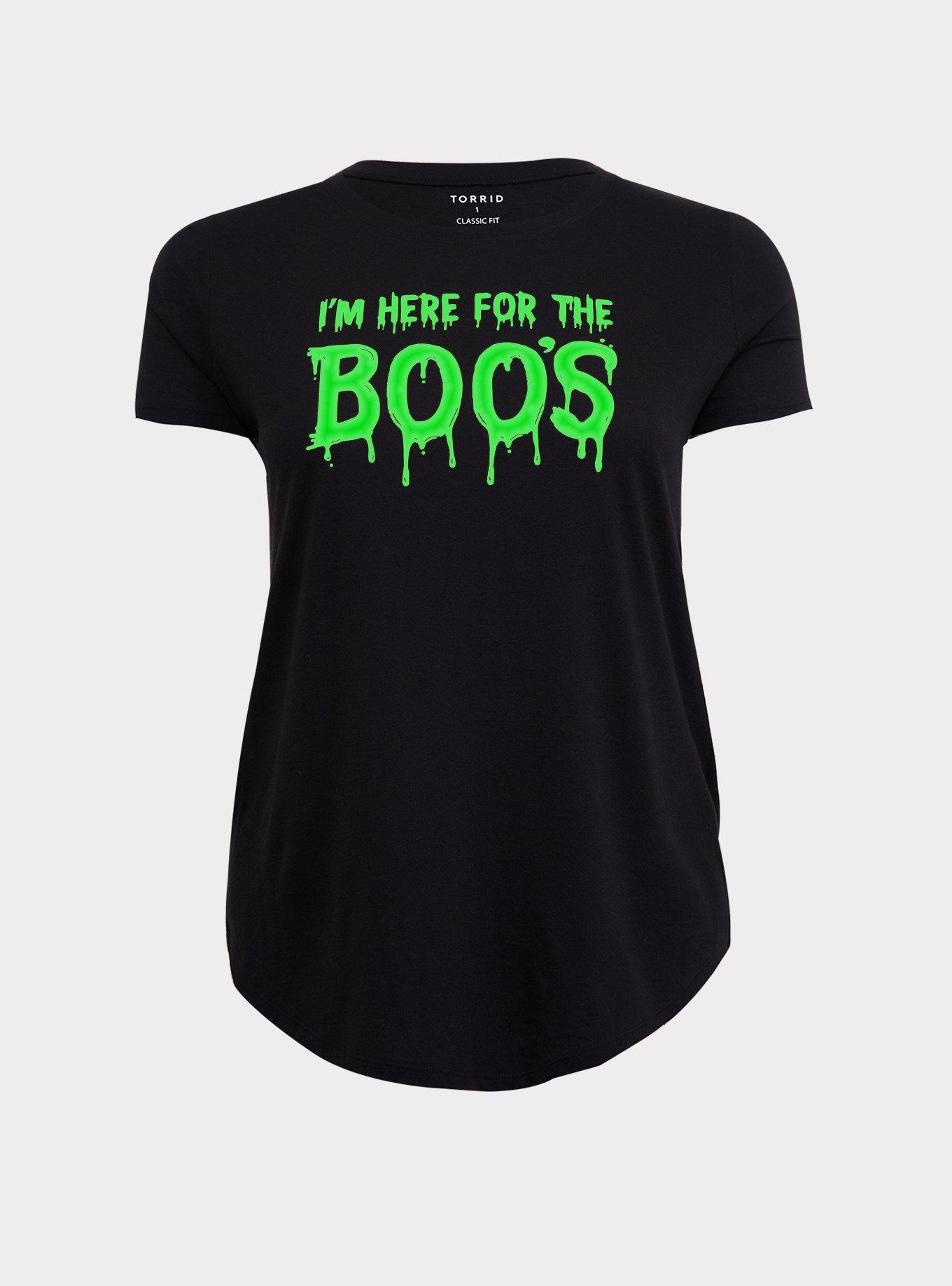 Plus Size - Here For The Boos Black Glow In the Dark Crew Tee - Torrid