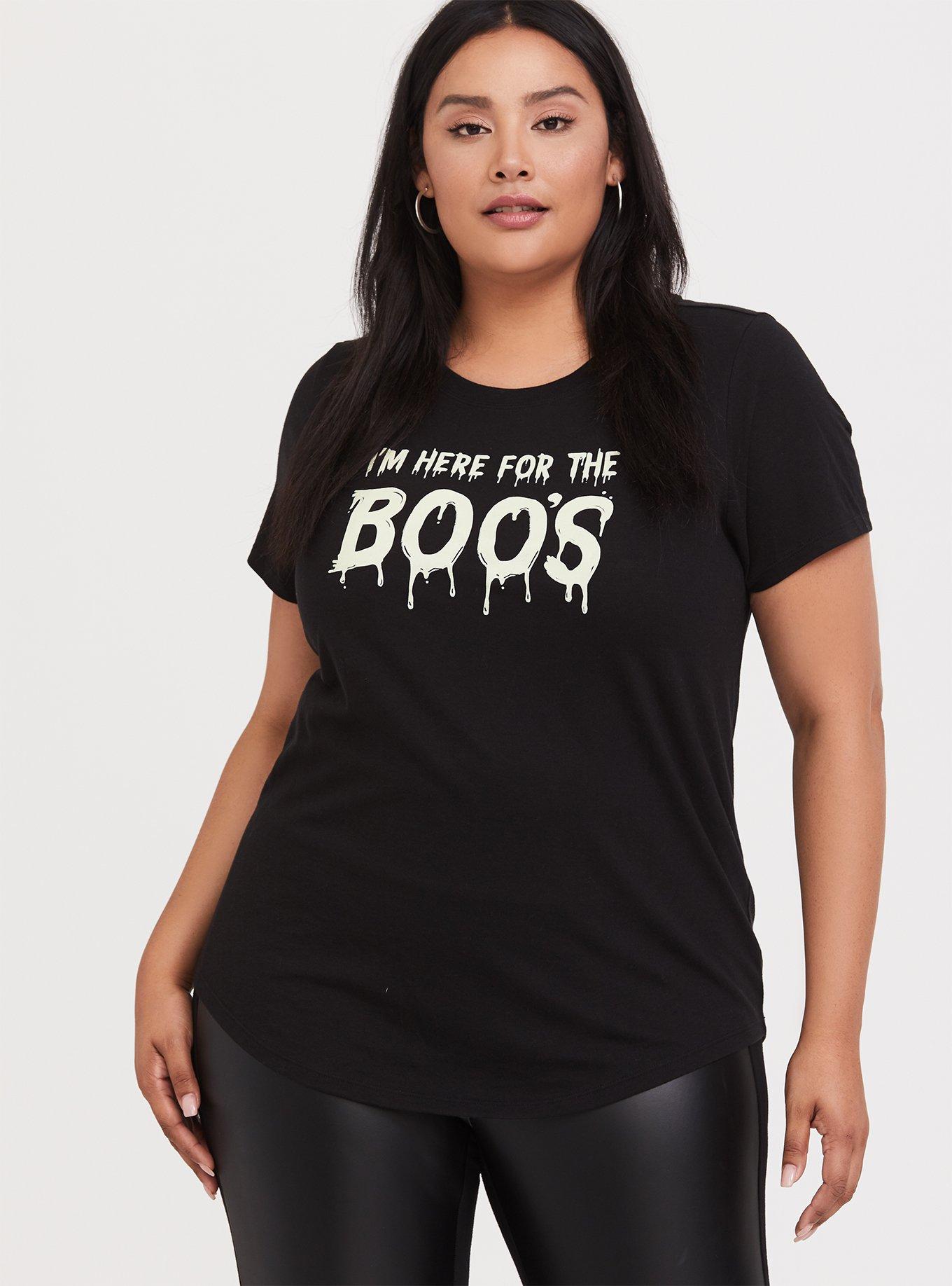 Plus Size - Here For The Boos Black Glow In the Dark Crew Tee - Torrid