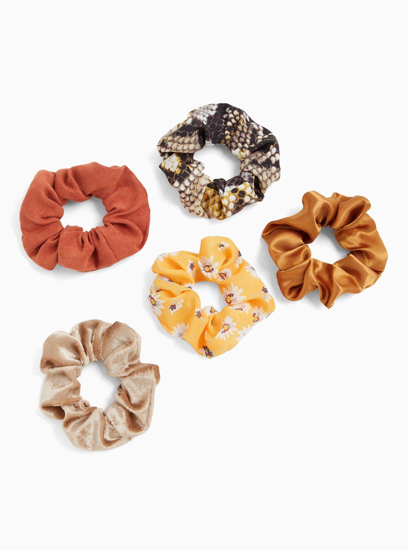 Plus Size - Floral & Snakeskin Print Hair Tie Pack - Pack of 5 - Torrid