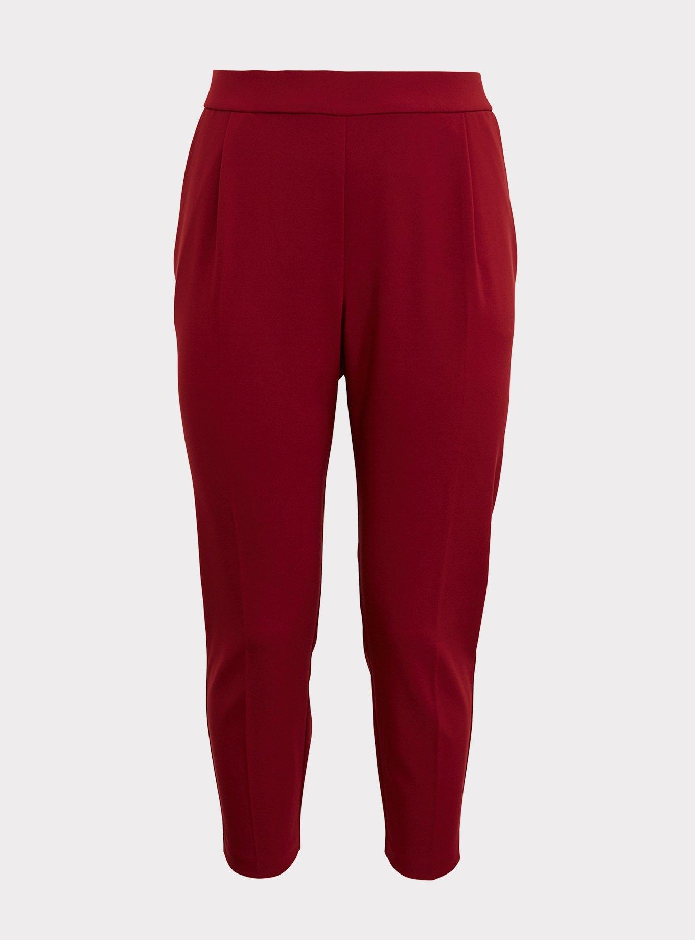 Plus Size - High Rise Ankle Pant - Dark Red - Torrid