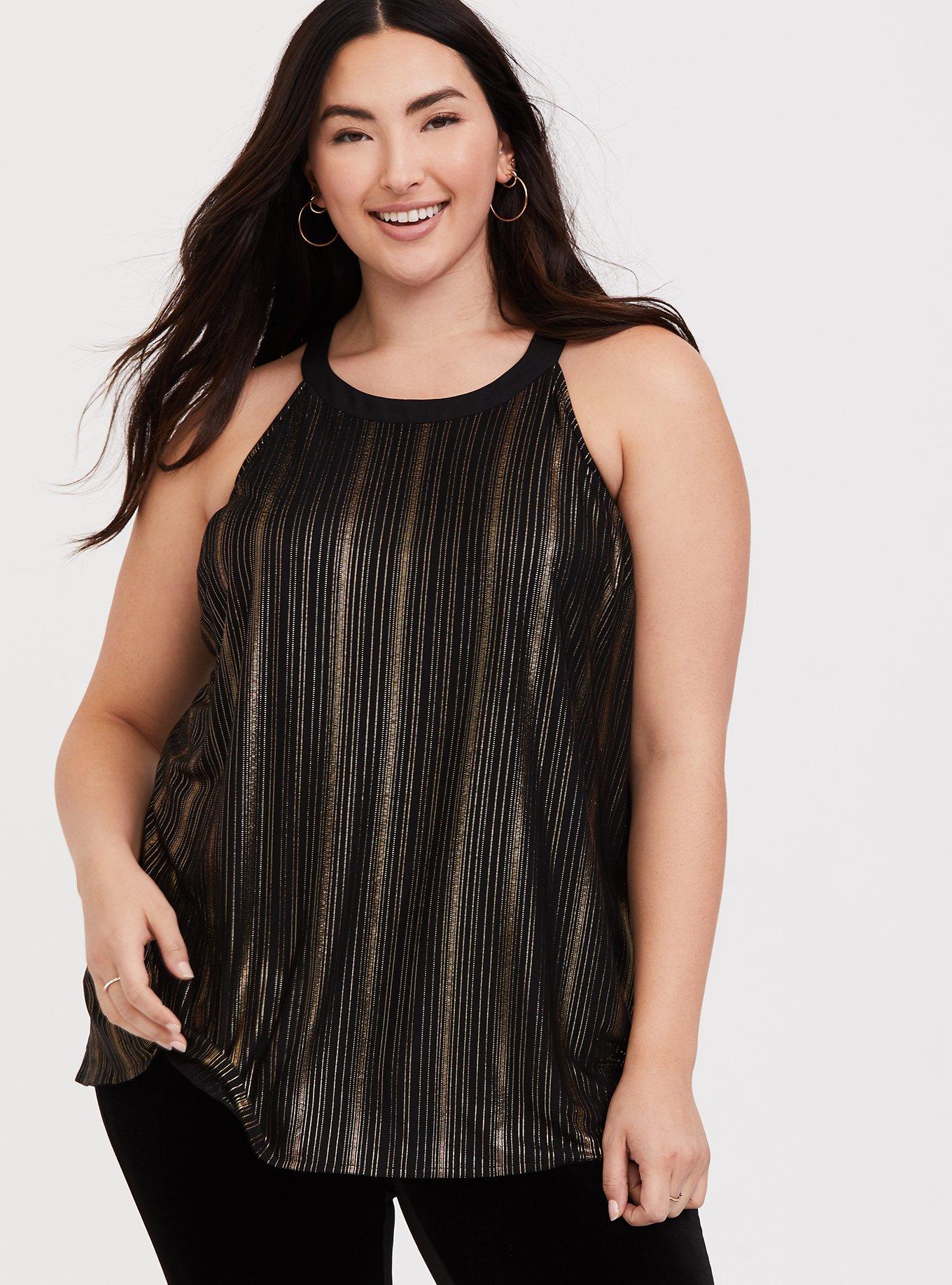 Plus Size - Black & Gold Stripe Goddess Tunic - Torrid