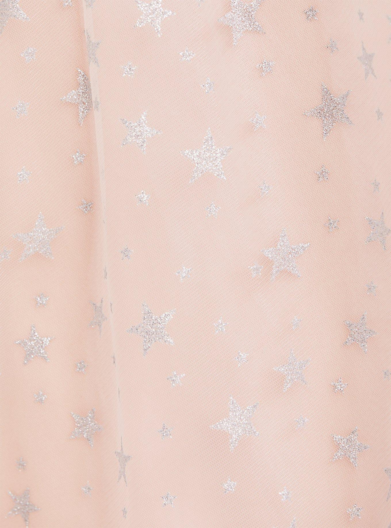 Plus Size - Blush Pink Star Tulle Mini Skater Skirt - Torrid