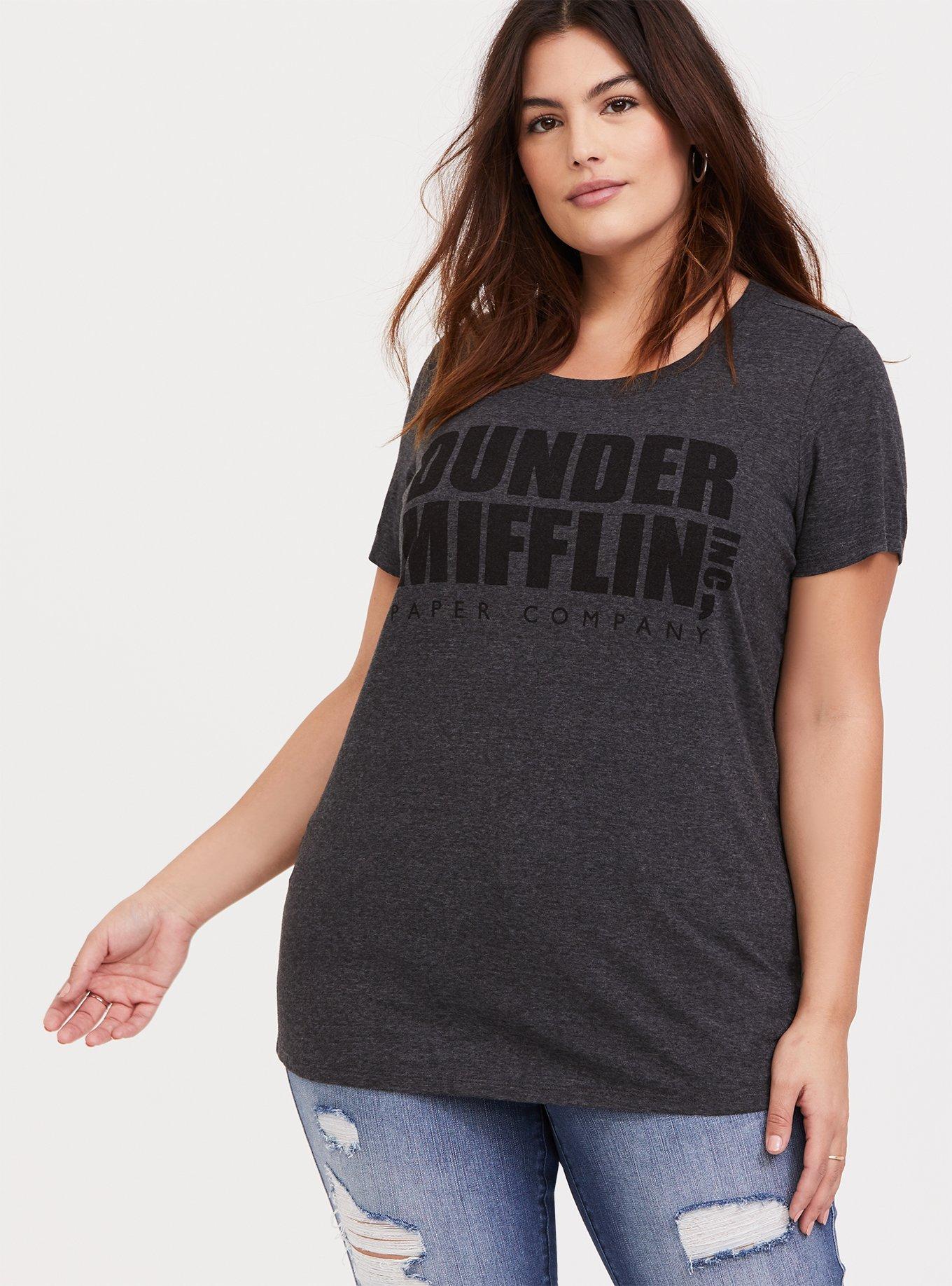 Plus Size - The Office Dunder Mifflin Charcoal Grey Slim Fit Tee - Torrid