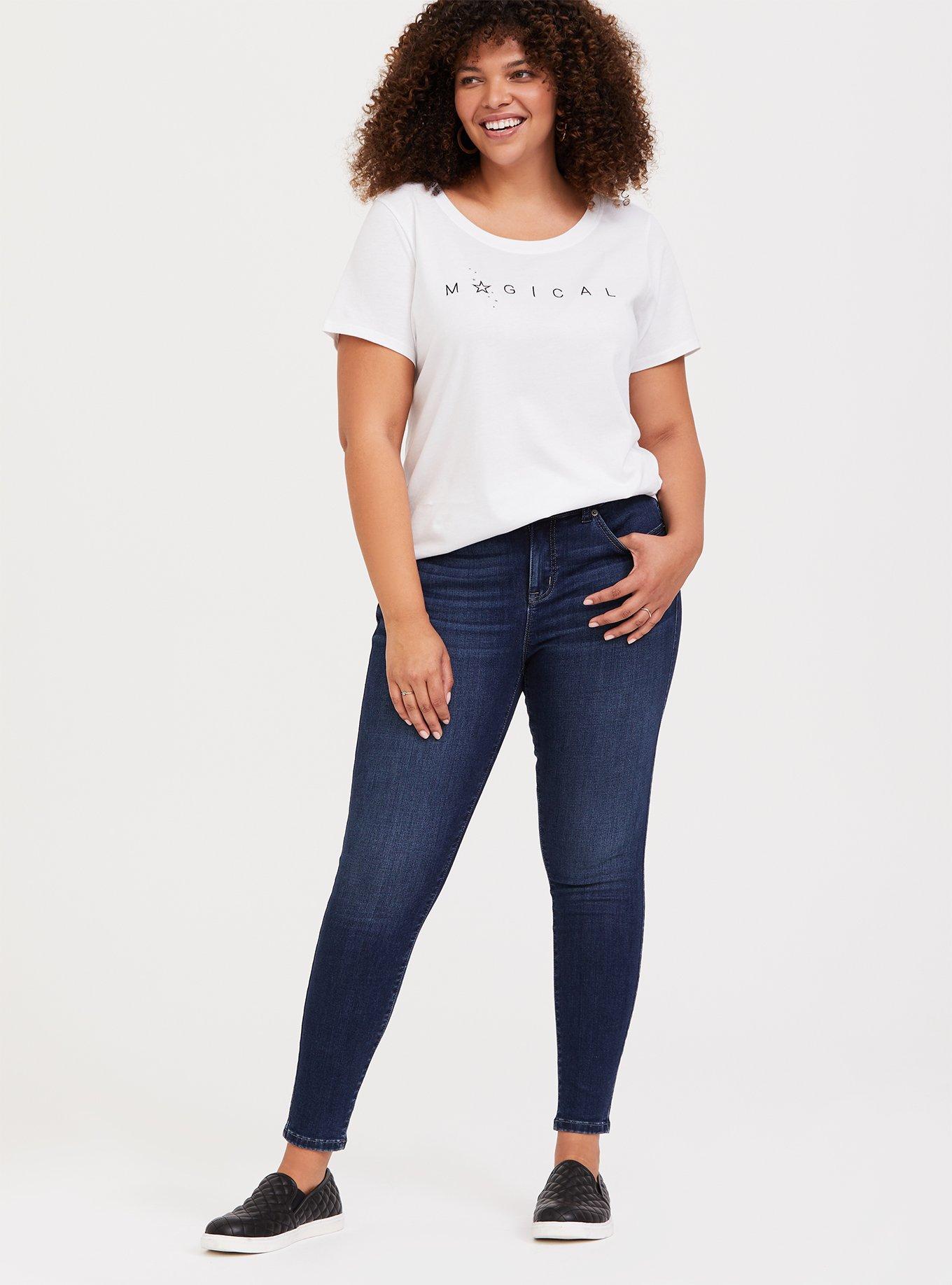 Plus Size - Magical White Slim Fit Crew Tee - Torrid