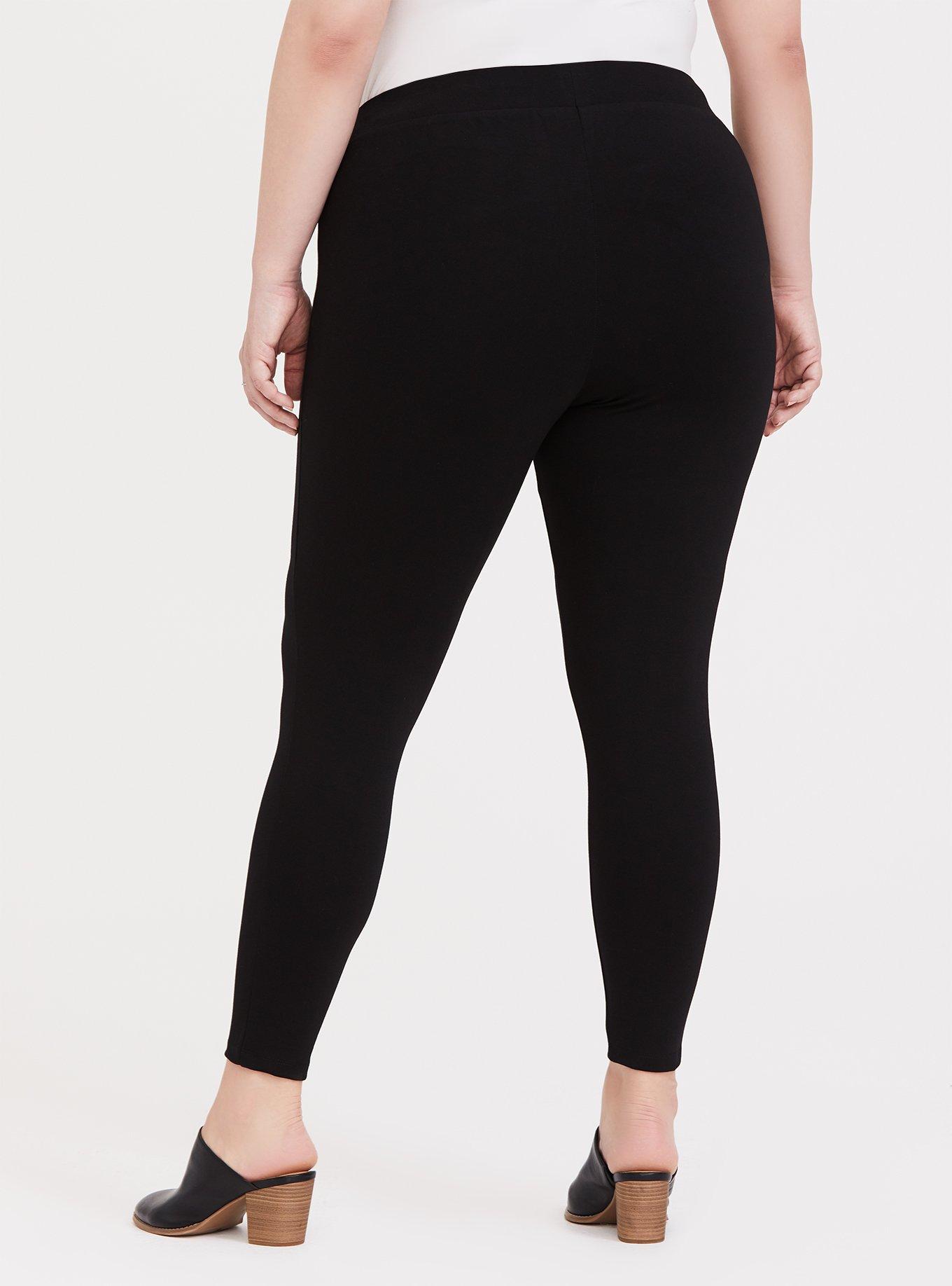 Plus Size - Platinum Legging - Front Pintuck Ponte Black - Torrid