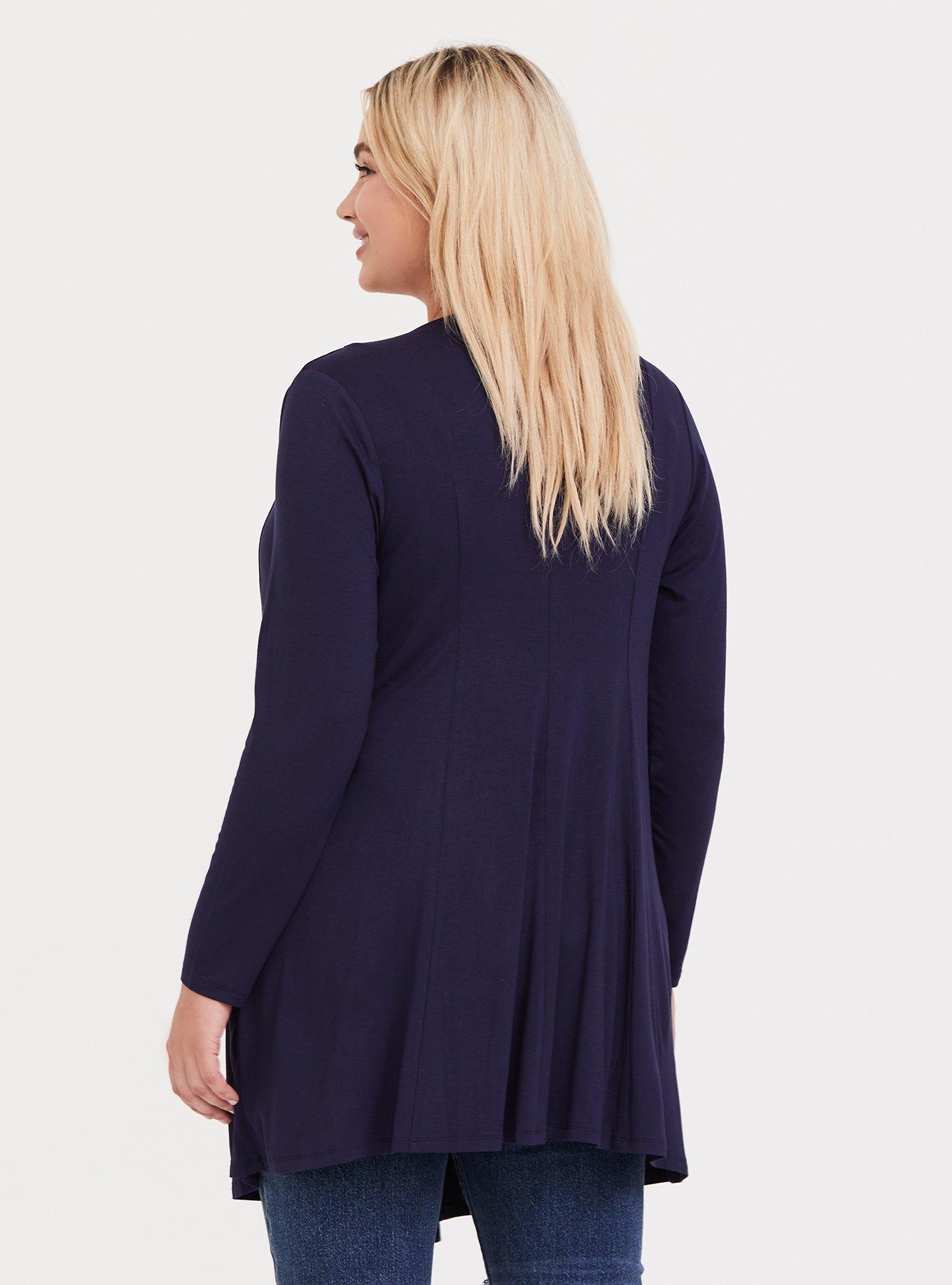 Plus Size - Super Soft Navy Open Front Cardigan - Torrid