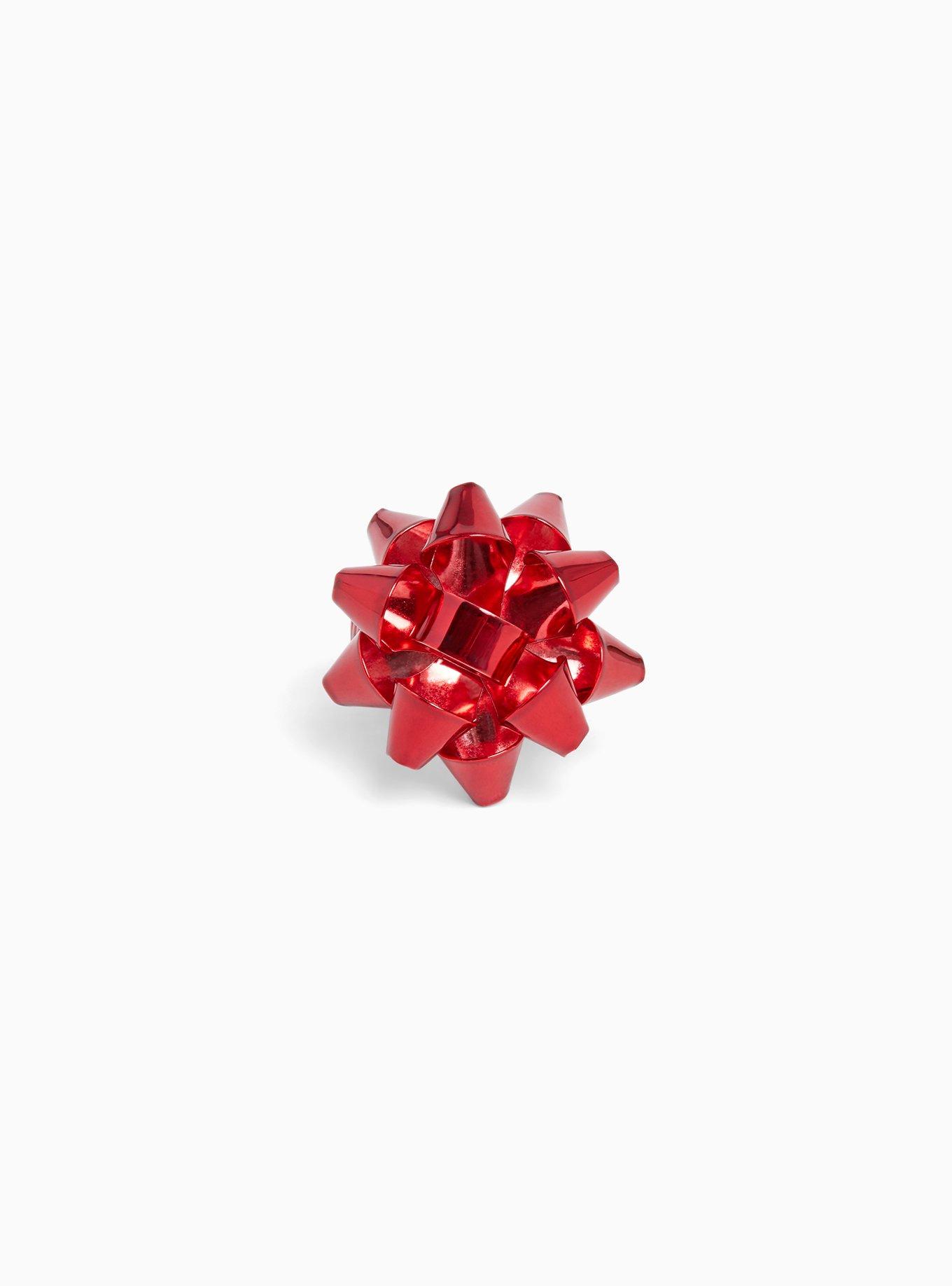 Plus Size - Red Holiday Bow Stretch Ring - Torrid