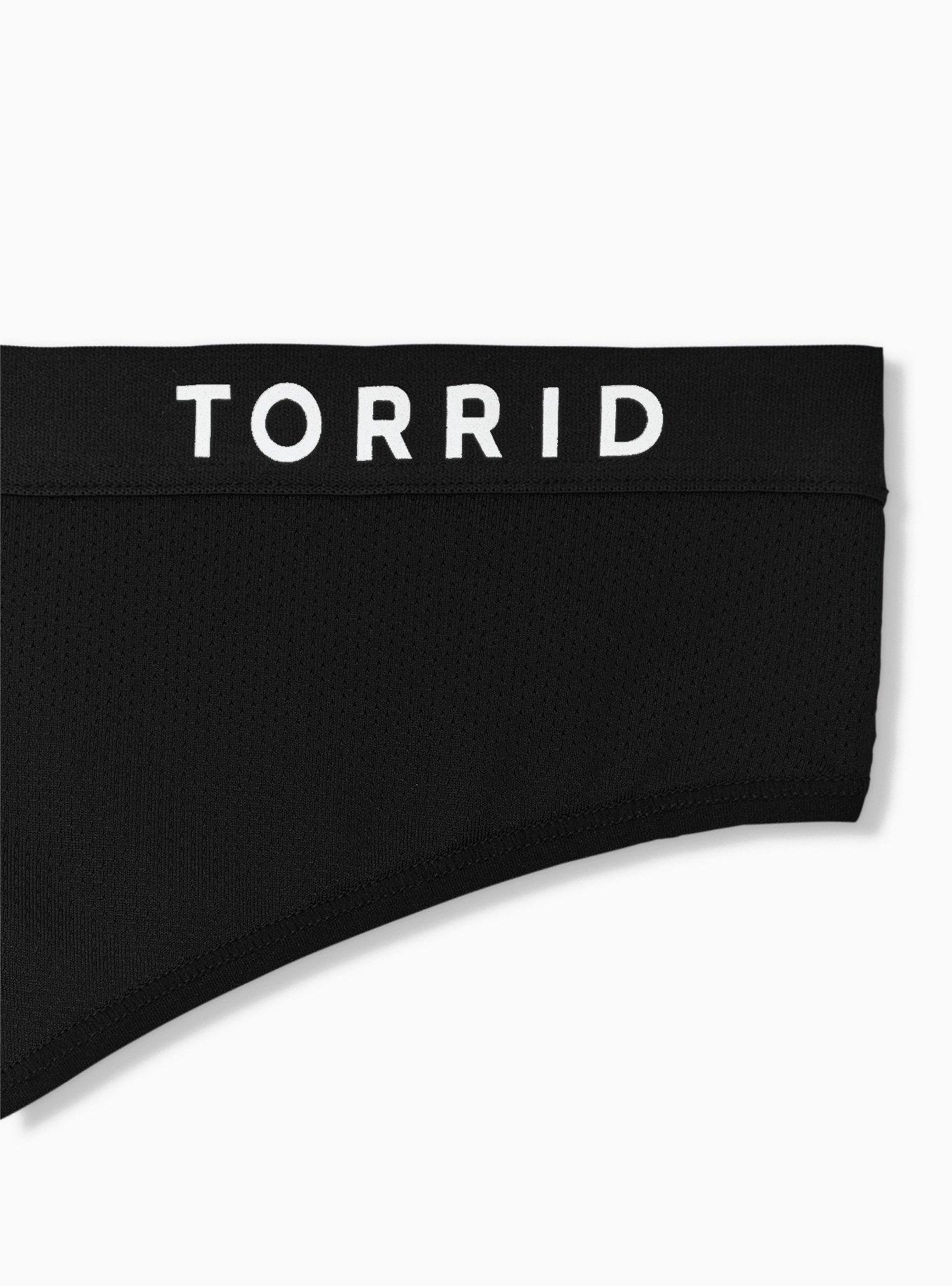 Plus Size - Active Microfiber Mid-Rise Thong Logo Panty - Torrid