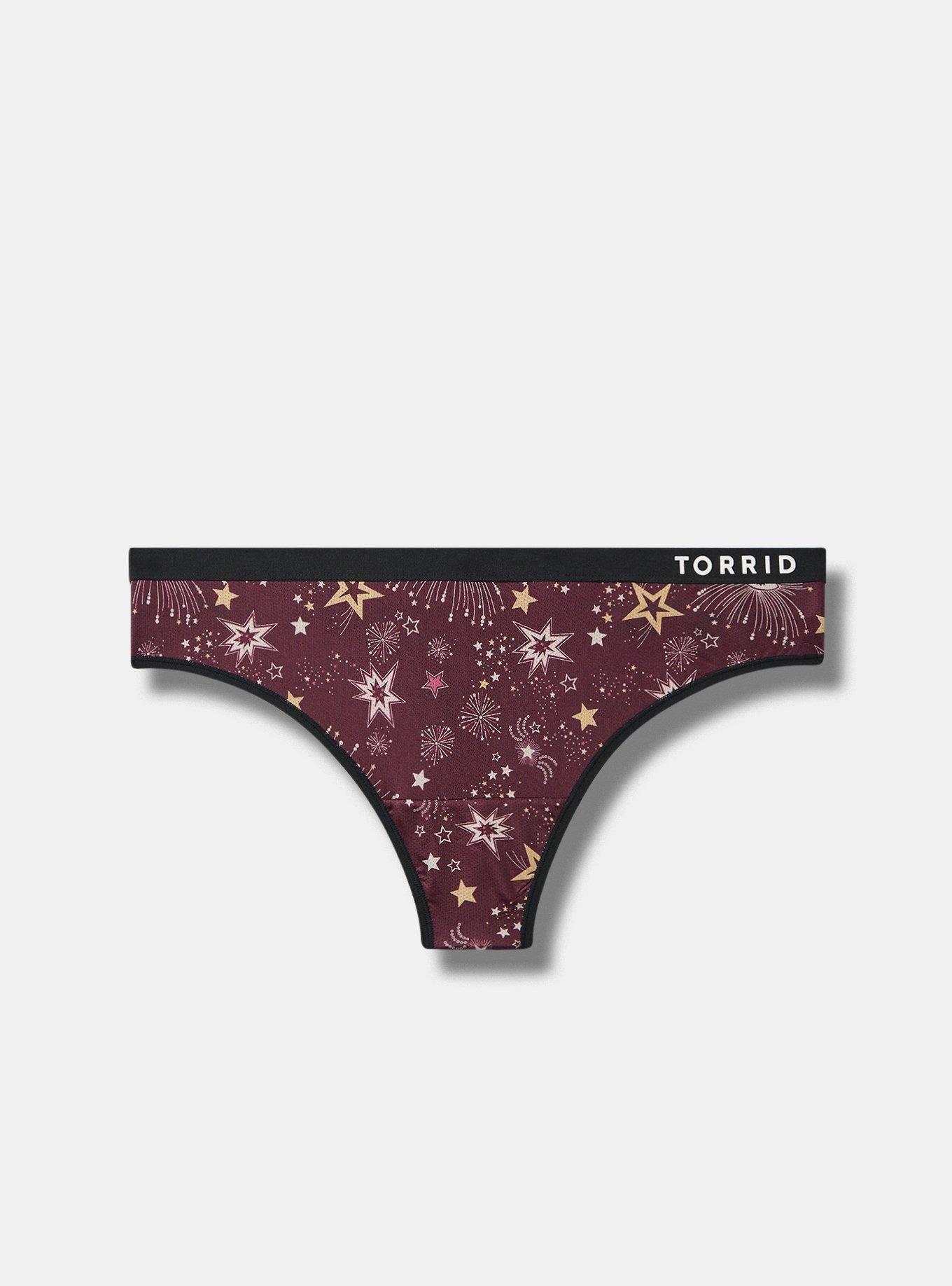 Plus Size - Active Microfiber Mid-Rise Thong Logo Panty - Torrid