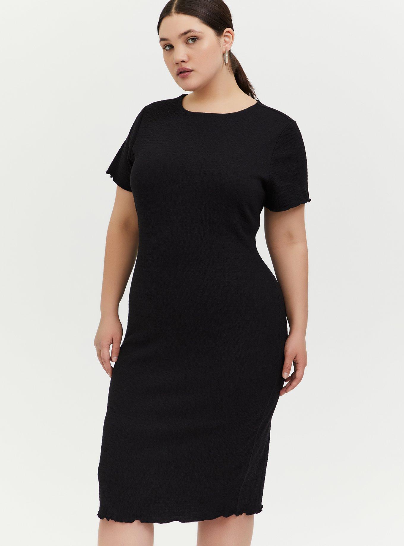 Plus Size - Black Smocked Bodycon Dress - Torrid