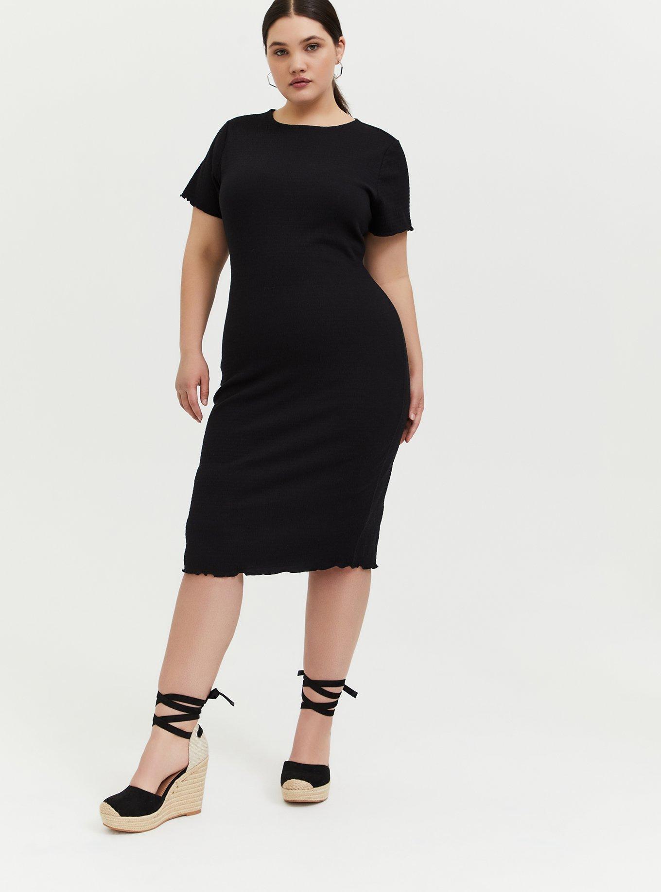 Plus Size - Black Smocked Bodycon Dress - Torrid