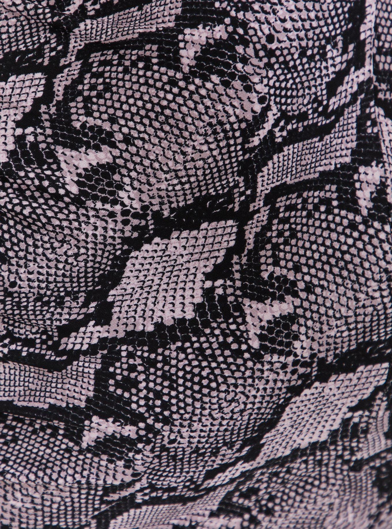 Plus Size - Mauve Pink Snakeskin Print Studio Knit Ruched Bodycon Dress ...