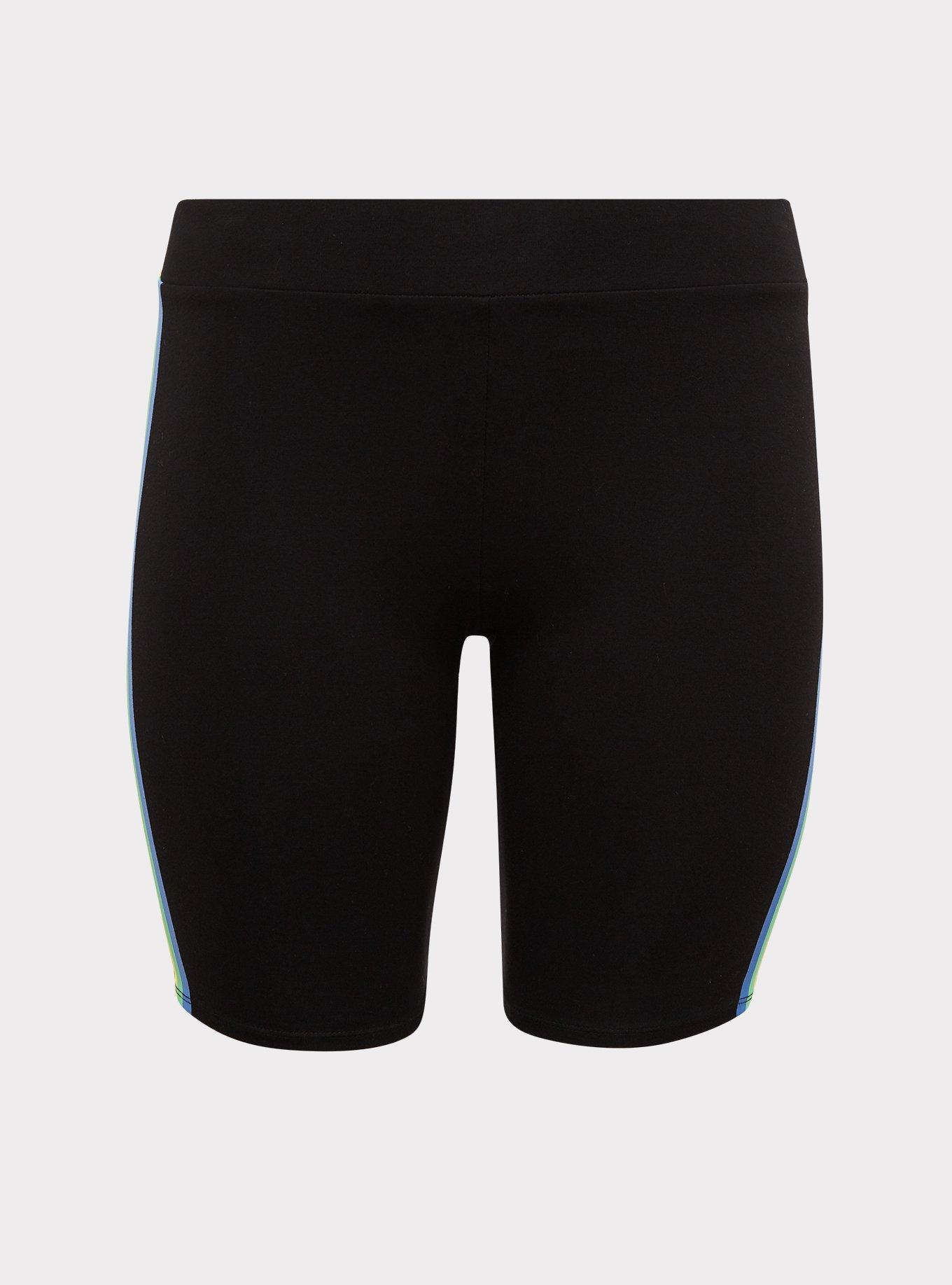 Plus Size - Black Rainbow Stripe Bike Short - Torrid
