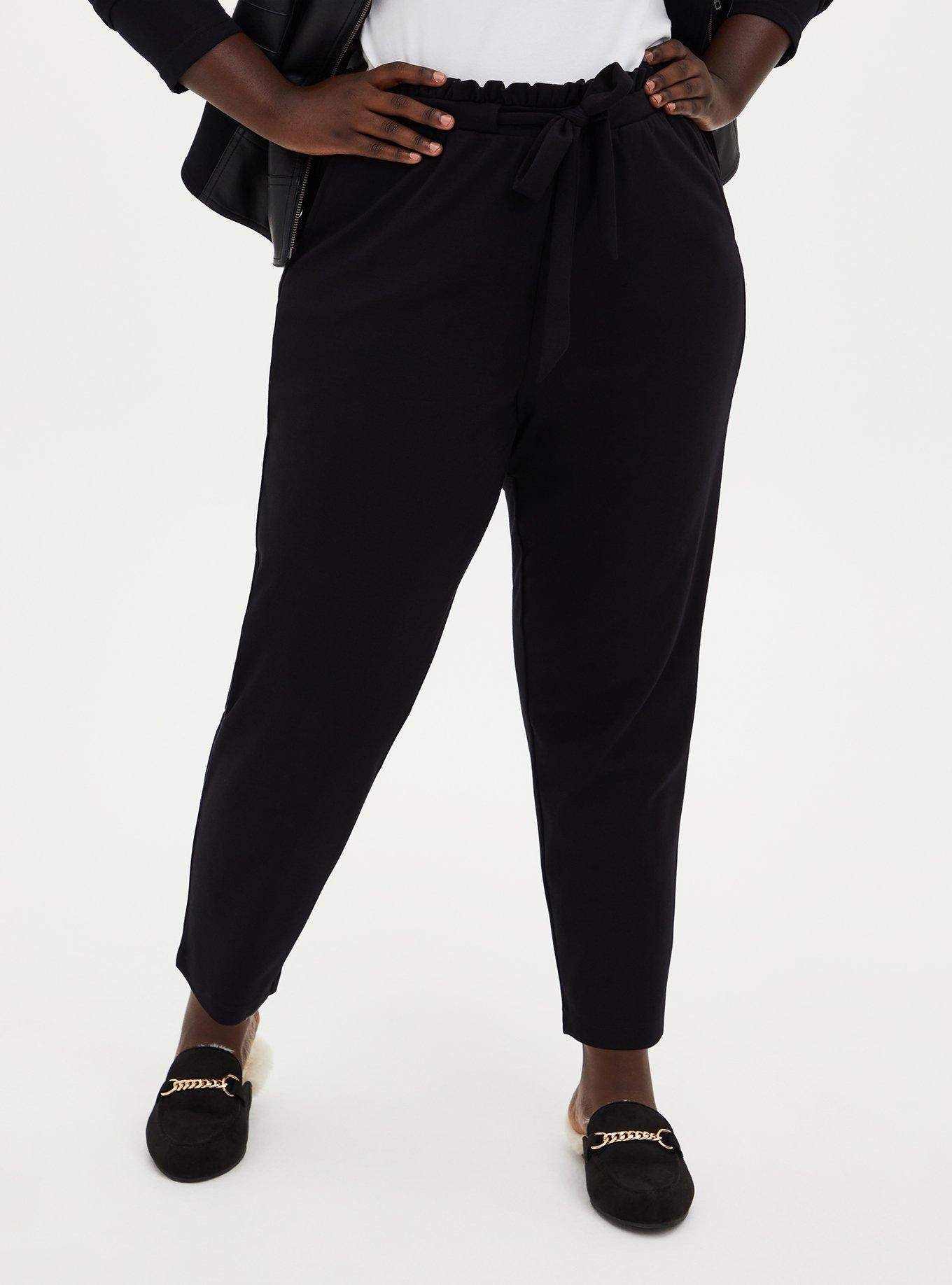 Plus Size - Slim Taper Studio Luxe Ponte High-Rise Tie-Front Pant - Torrid